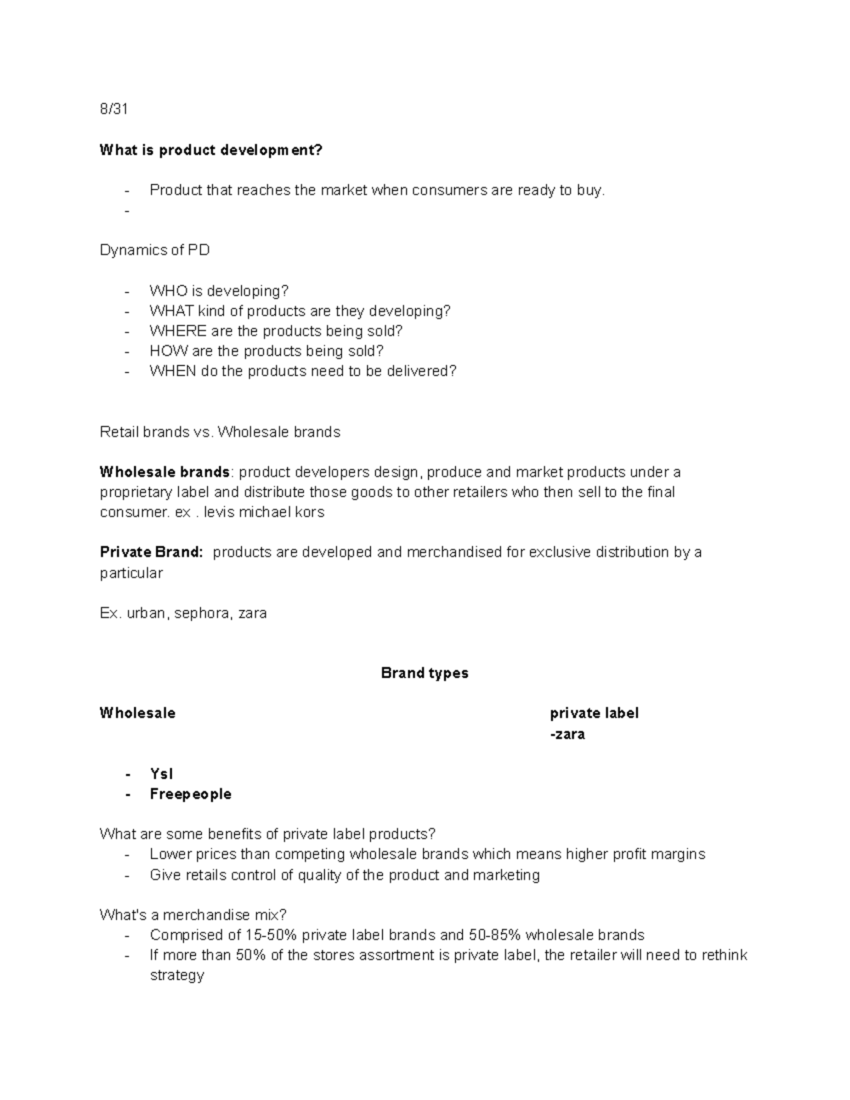 Product and development Lecture Notes - 8/ What is product development ...