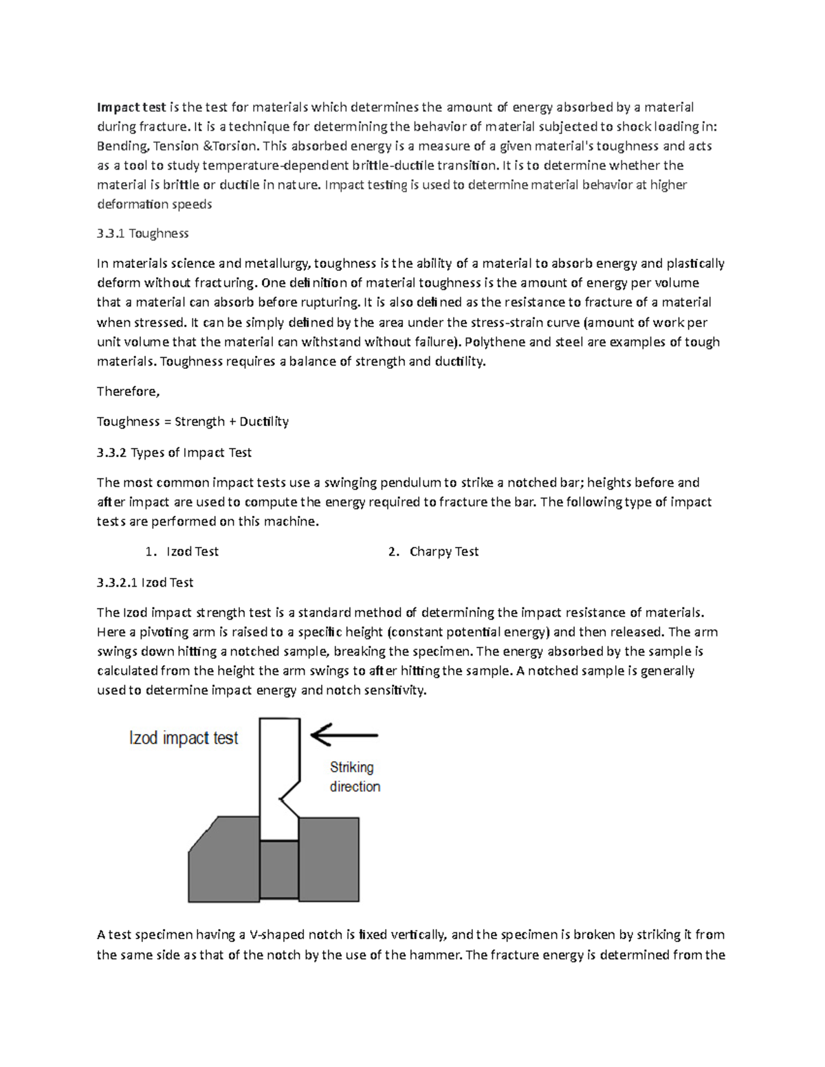 Ref 2 - Lecture notes 5 - Impact test - Studocu