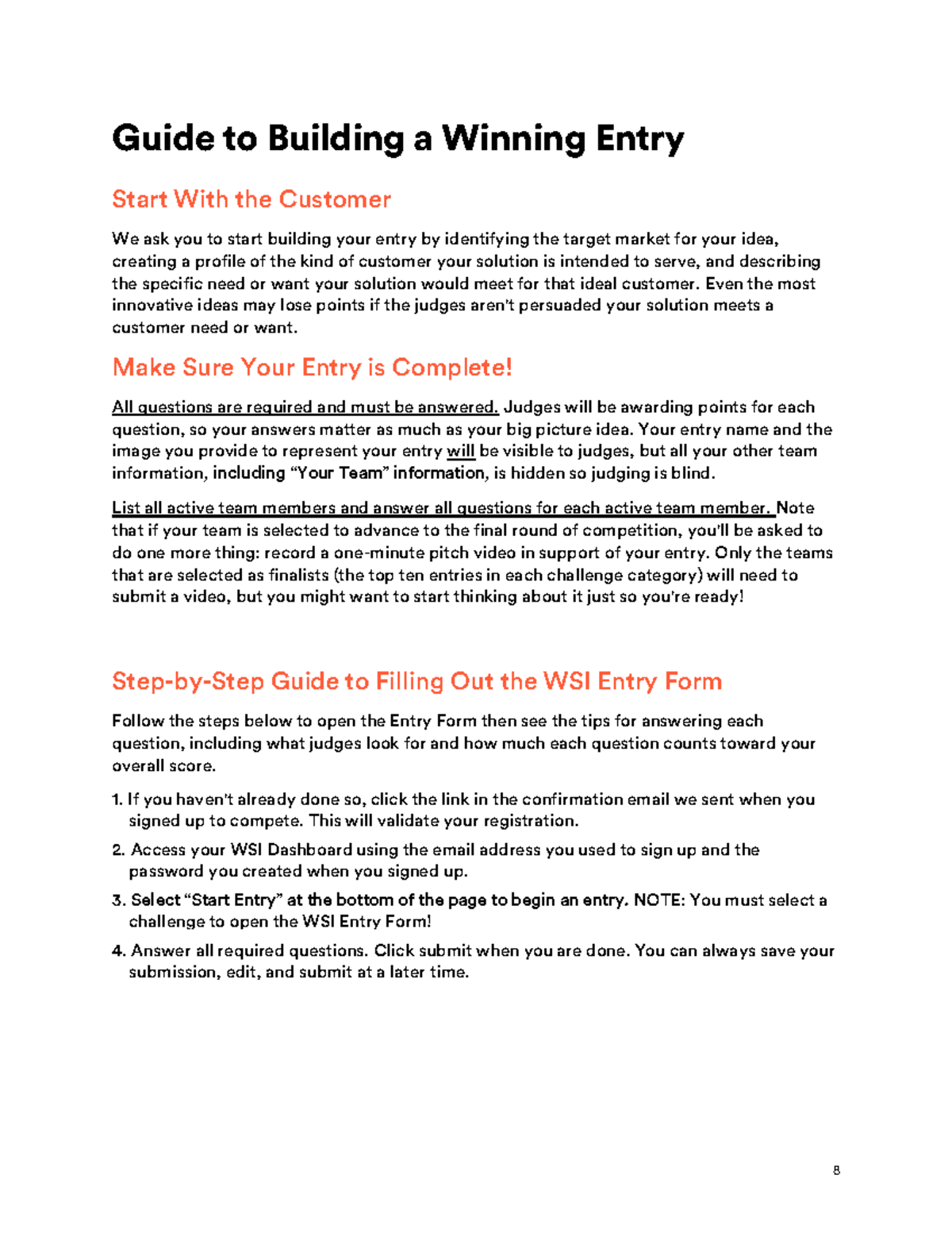 NFTE - Guide to building a wnning entry - Guide to Building a Winning ...