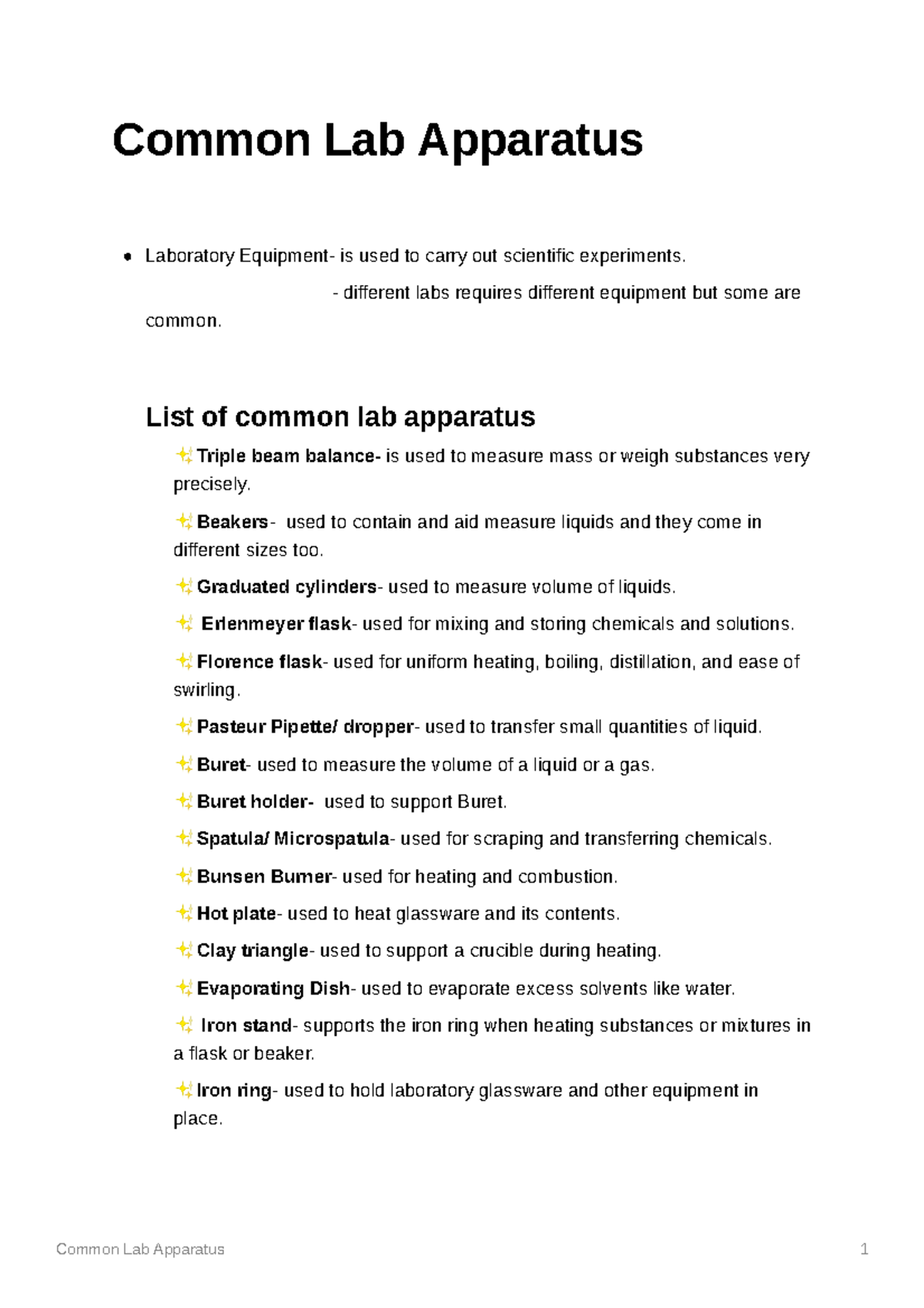 Common Lab Apparatus - KMLM;LM;L - Common Lab Apparatus 1 Common Lab ...