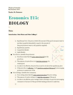 Econ formula cheat sheet - RETURNS TO SCALE If the quantity produced is ...