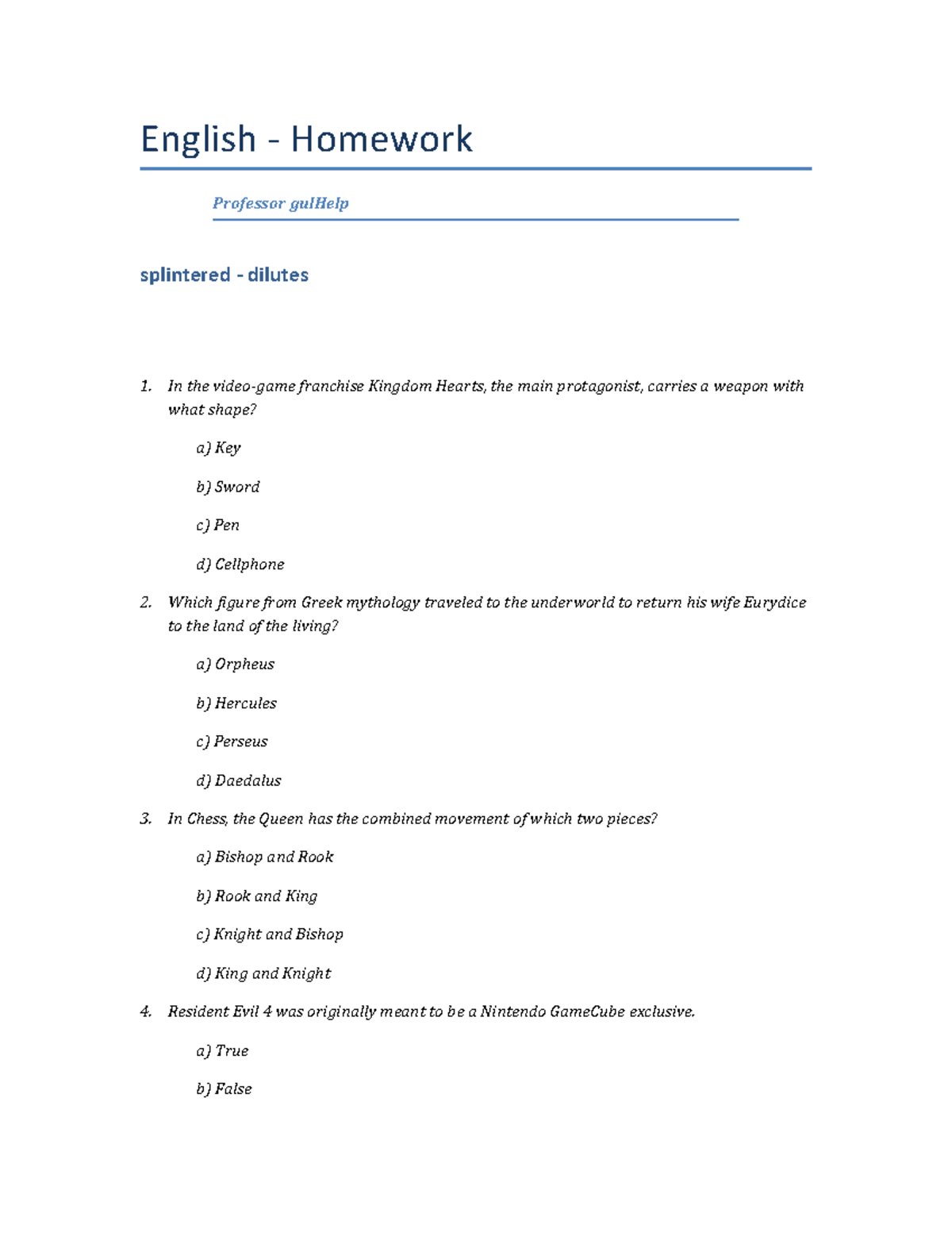 Math Essay - Winter Semester 1990 - English - Homework Professor ...