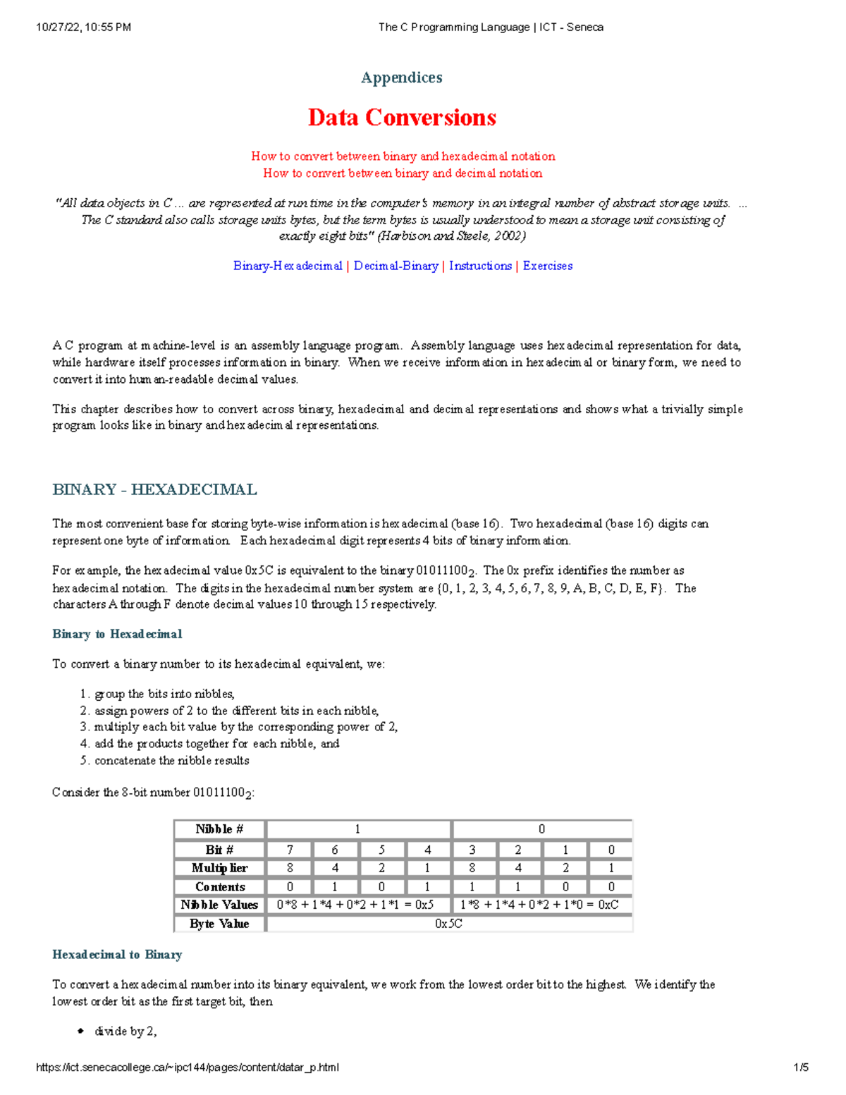 The C Programming Language Ict Data Conversion Seneca 10 27 22 10 55 Pm The C Programming