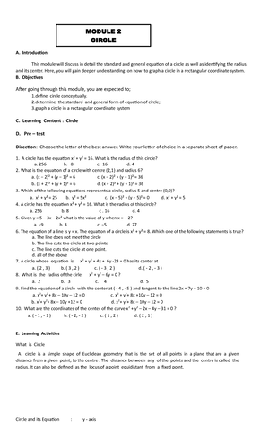 Module-4-ellipse - Pre-calculus - This module will discussed in detail ...