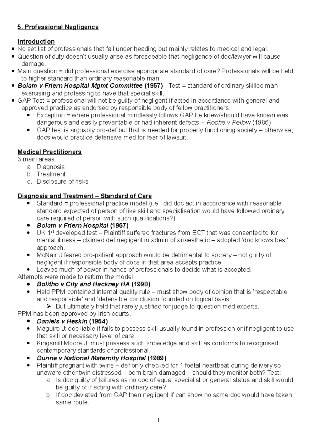 5. Professional Negligence - Professional Negligence Introduction No ...