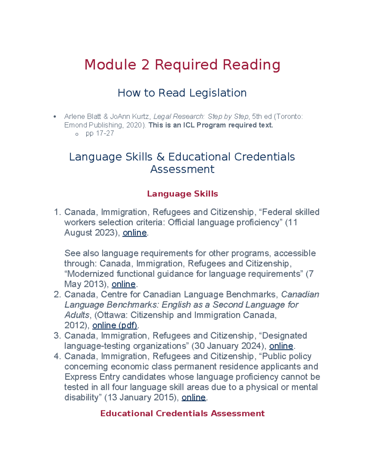 Module 2 Required Reading - Module 2 Required Reading How to Read ...