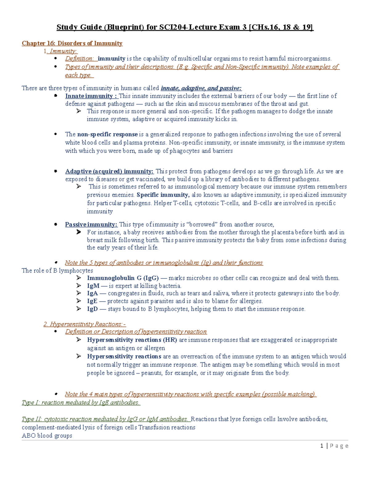 Micro - Lecture Exam 3 - Study Guide nf - Study Guide (Blueprint) for ...