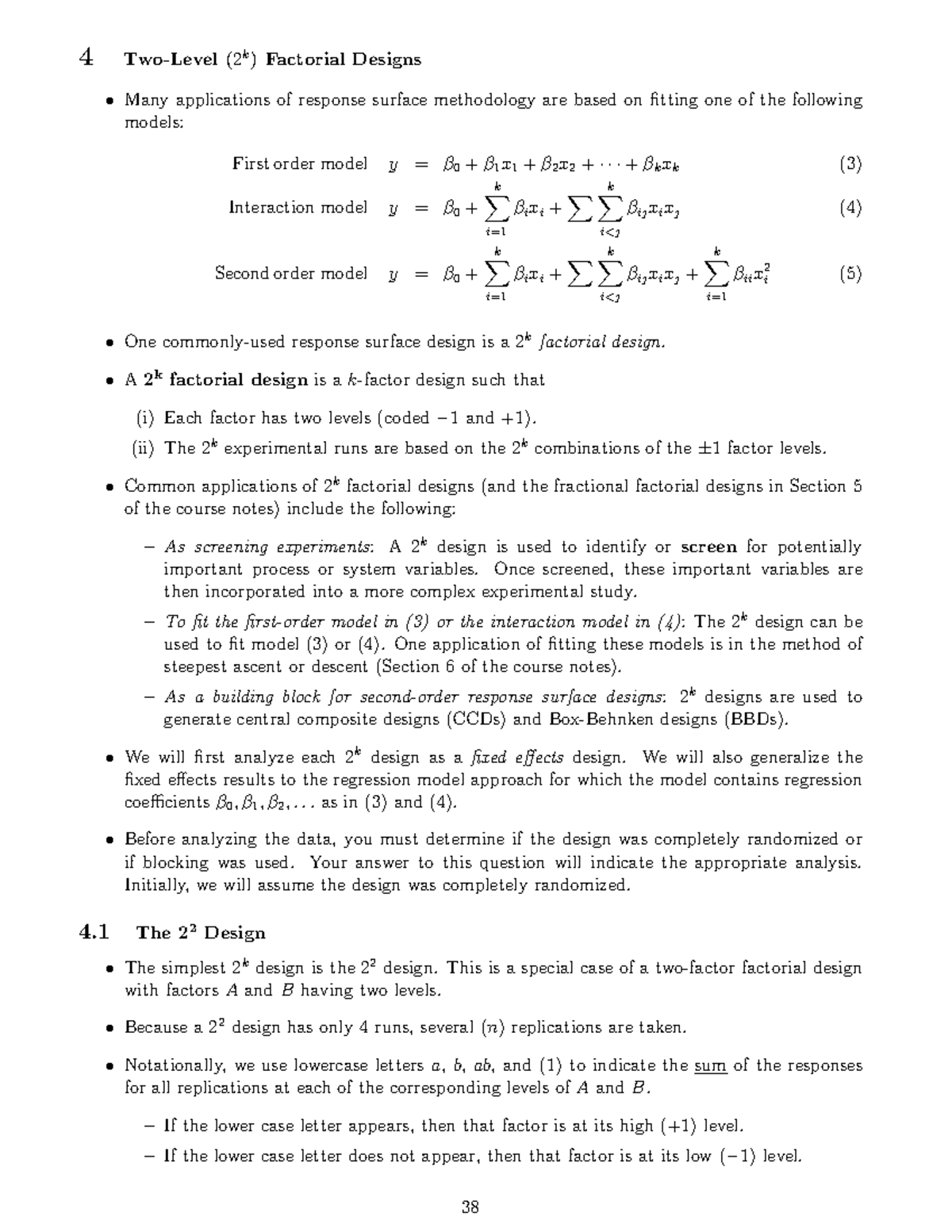 STAT578 2014-2015 Lecture Notes 4a - Two-Level Factorial Designs - 4 ...
