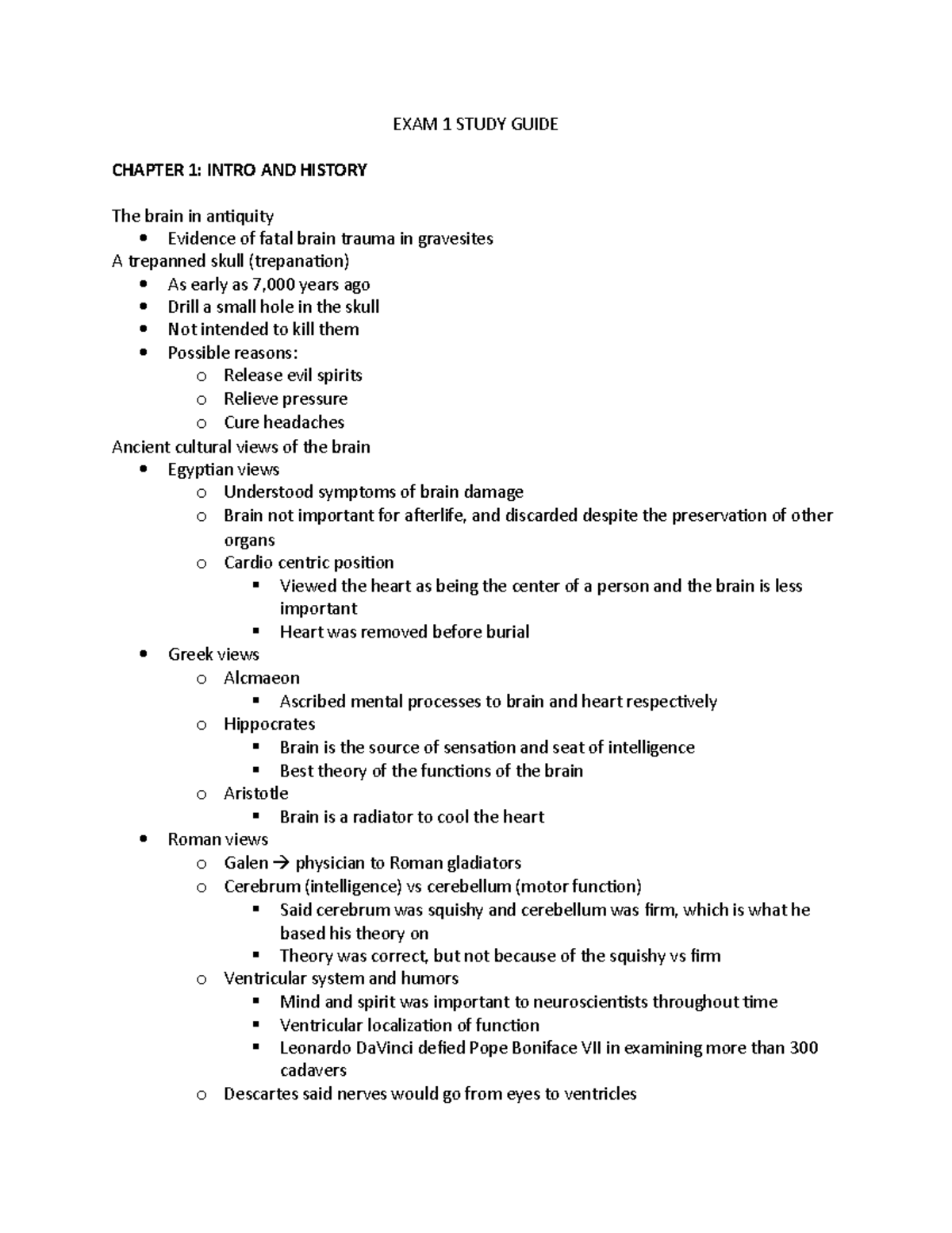 EXAM 1 Study Guide - Professor Julia Peterman - EXAM 1 STUDY GUIDE ...
