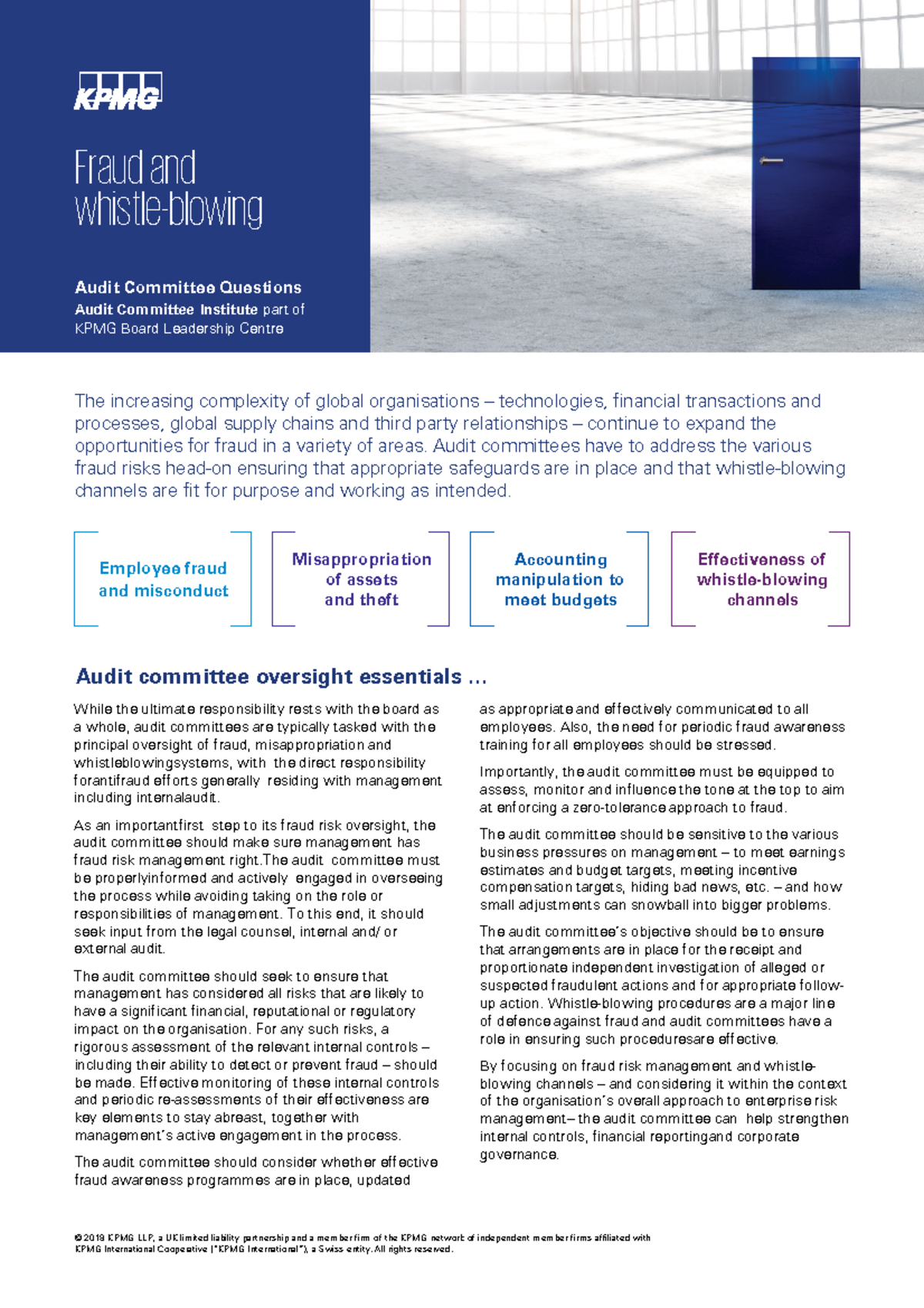Fraud-whistle-blowing - © 2018 KPMG LLP, a UK limited liability ...