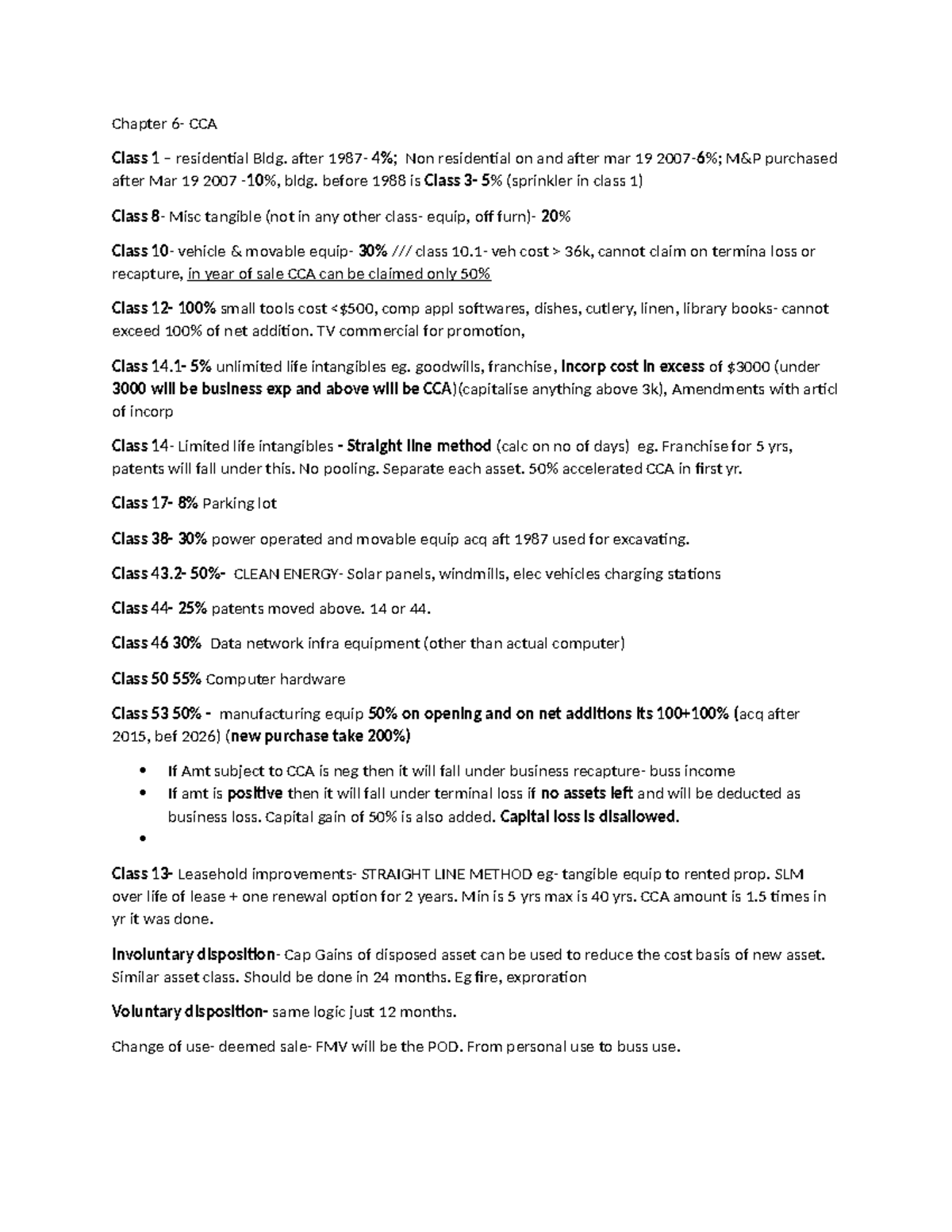 Chapter 6 - Advance taxation - Chapter 6- CCA Class 1 – residential ...