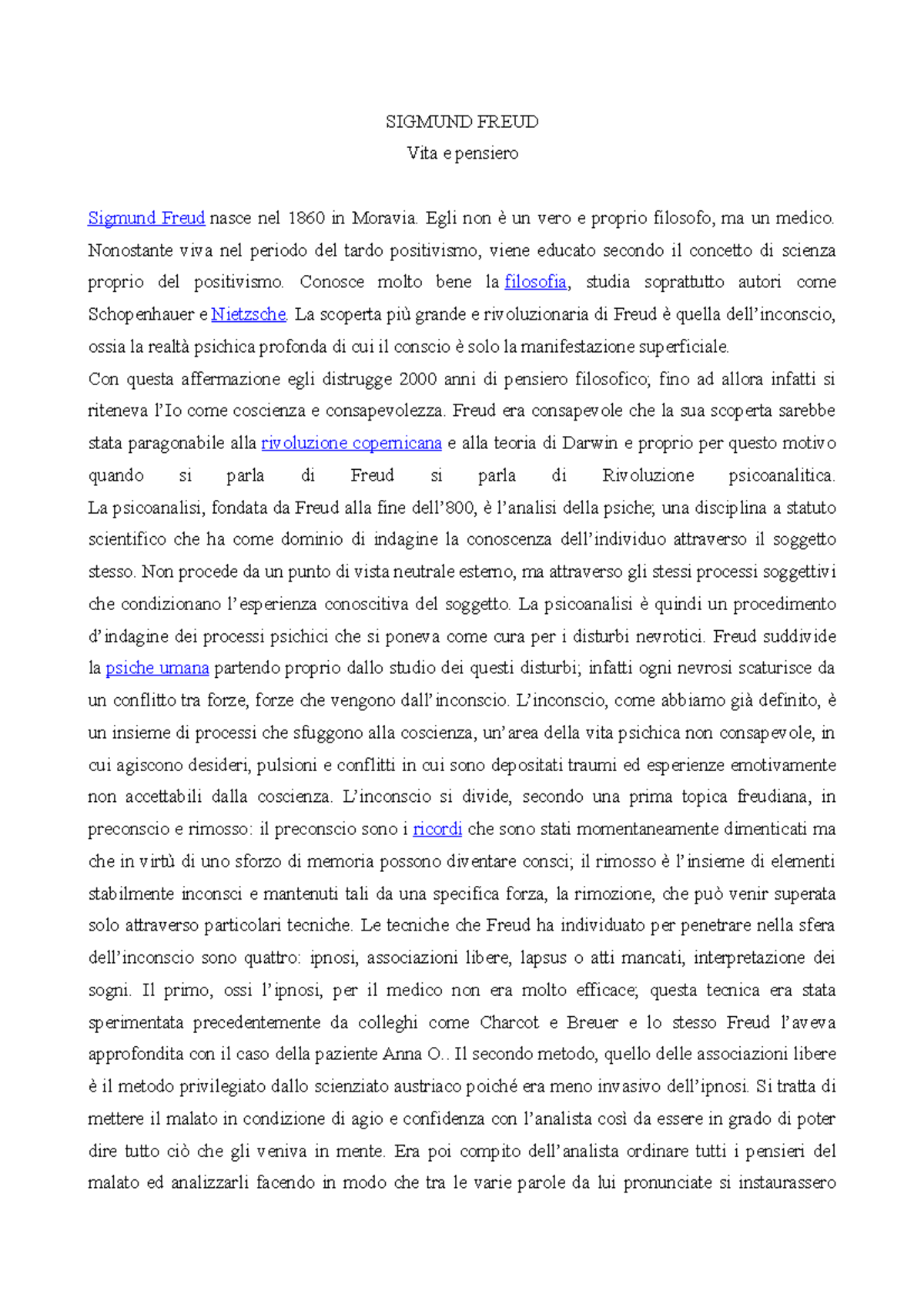 Freud vita e pensiero - SIGMUND FREUD Vita e pensiero Sigmund Freud ...