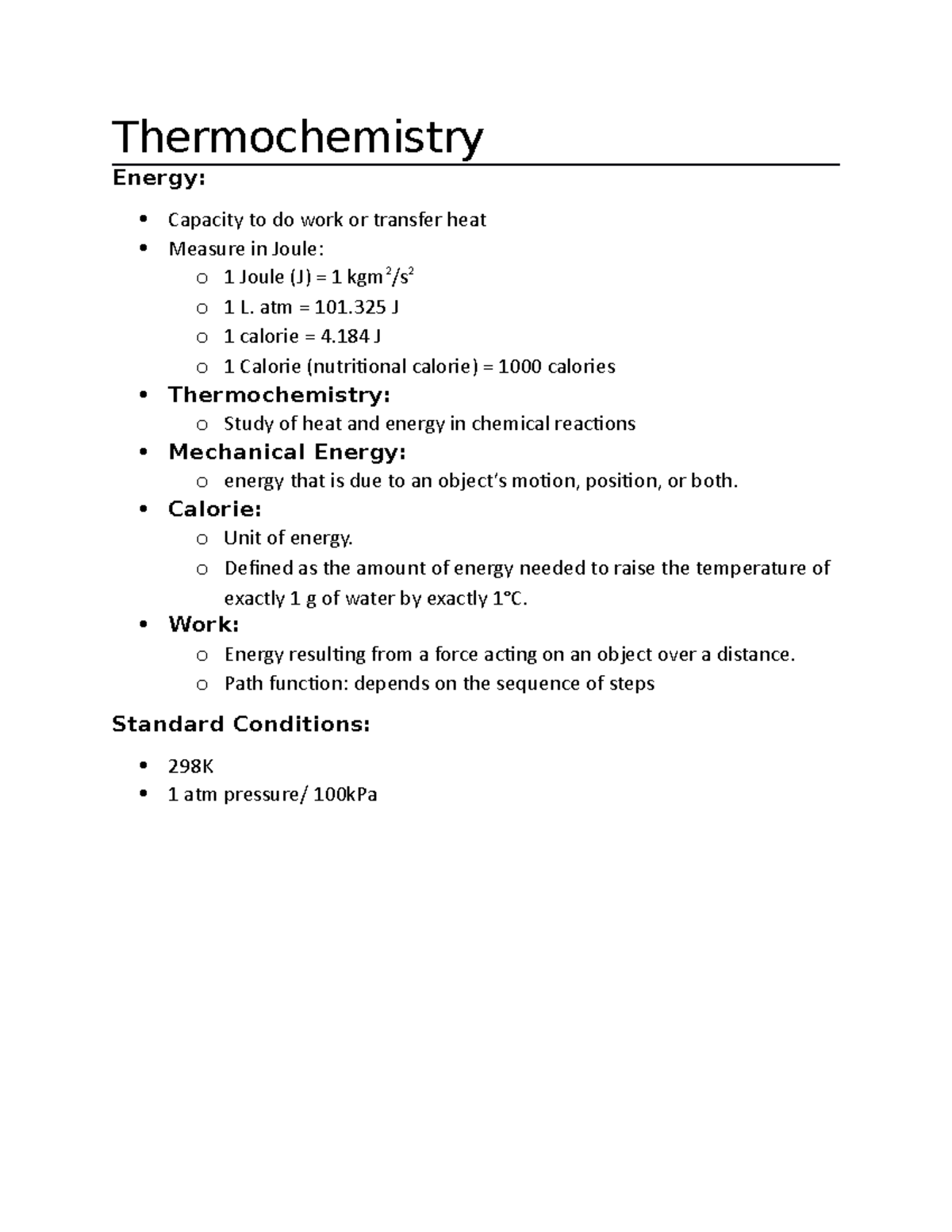 6. Thermochemistry - Notes for Dr Michael Evans's class ...