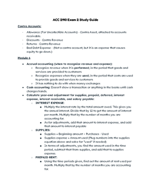 ACC 2110 Exam 1 Study Guide - ACC 2110 Exam 1 Study Guide Modules 1 & 2 ...