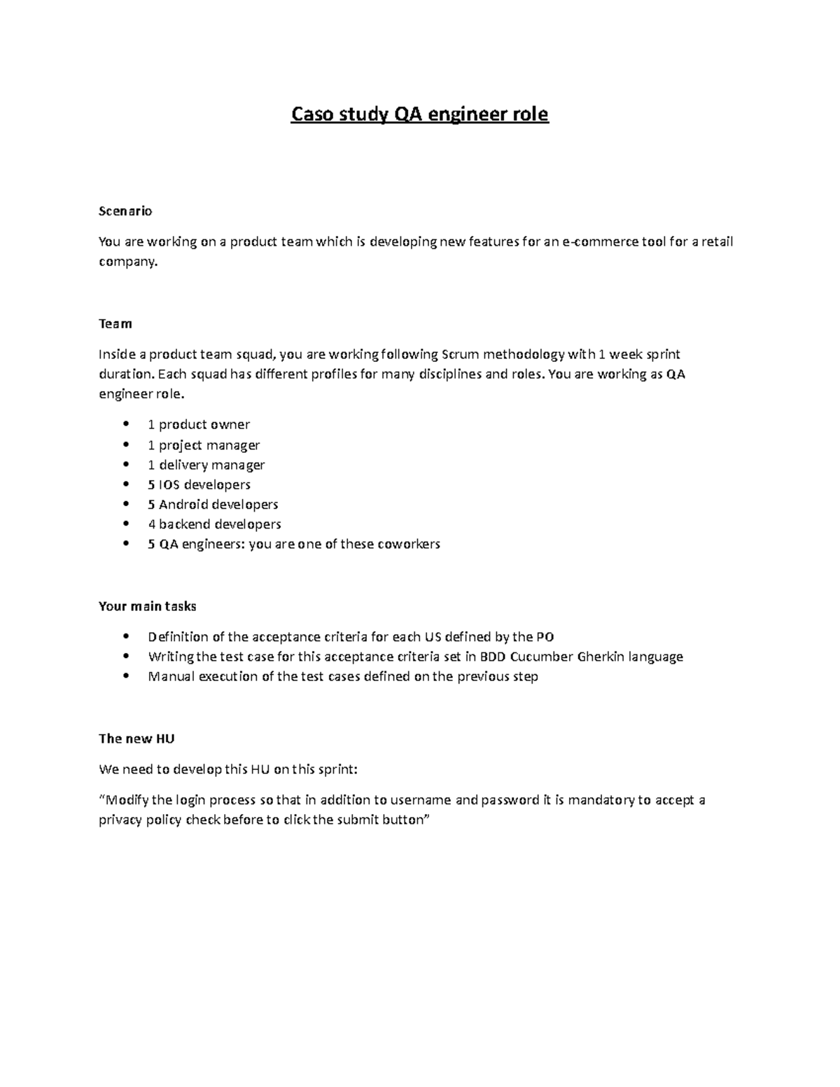 Zara com QA Case Study - NA DD - Caso - Studocu