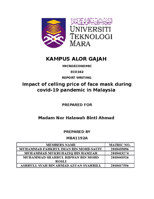 ECO162 Group Assignment - UNIVERSITI TEKNOLOGI MARA CAWANGAN MELAKA ...