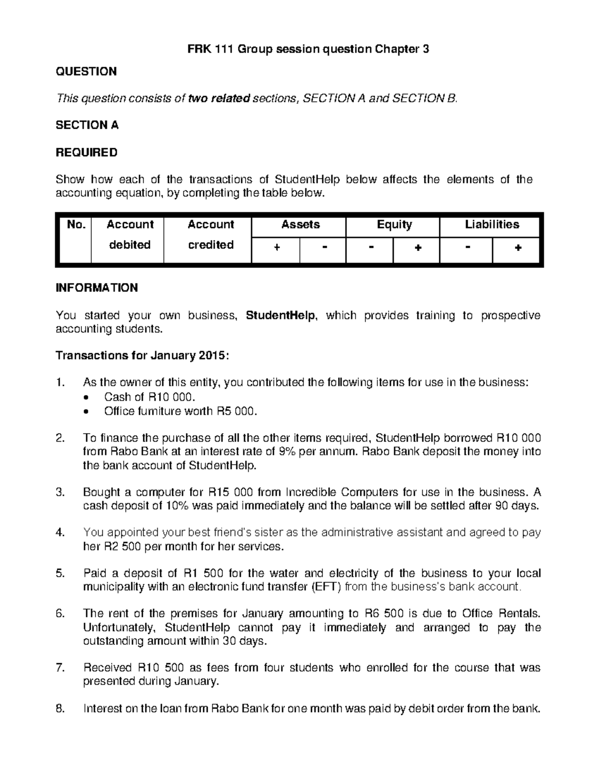 FRK Group Session Question Chapter 3 FRK 111 Group Session Question