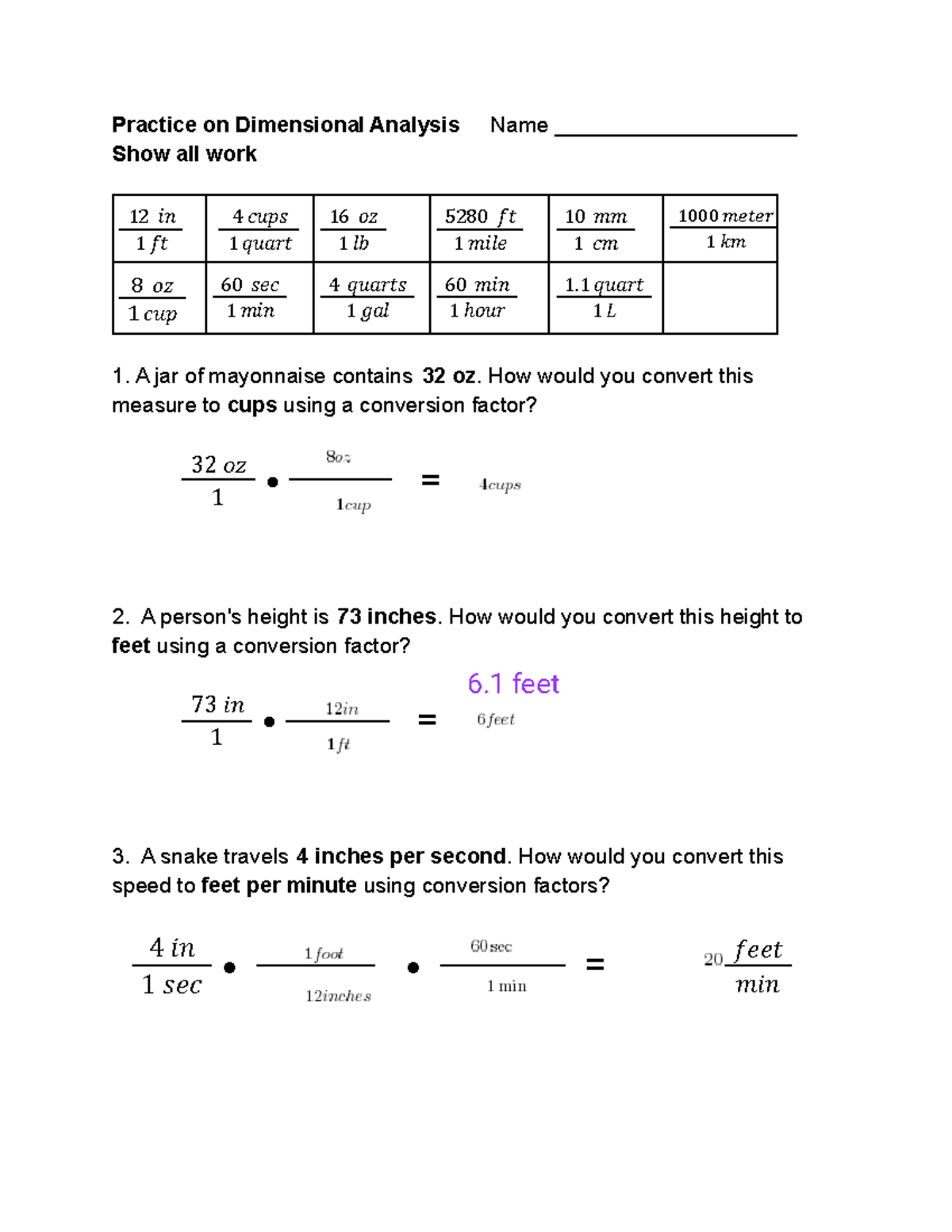 Patrick Stouffer - Practice on Dimensional Analysis (21-22) - Practice ...