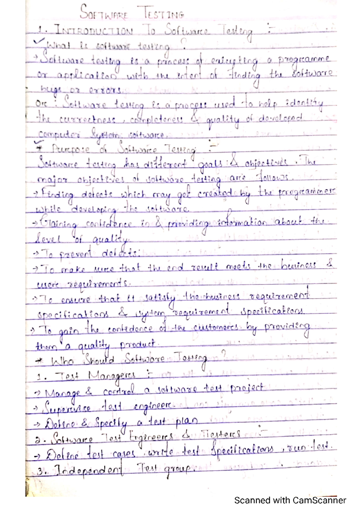 6th Software Testing - notes - Information technology - Studocu