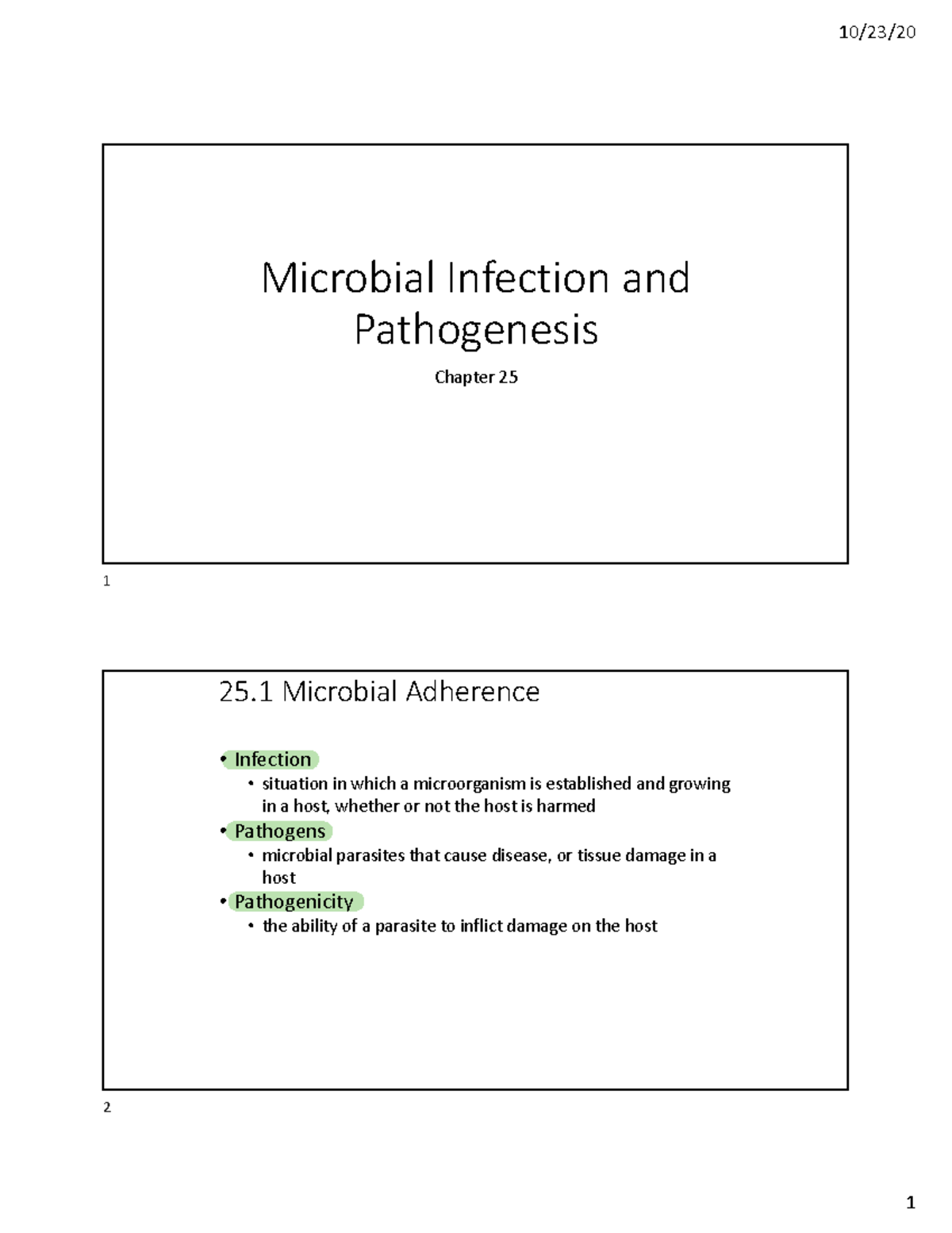 Module 11 - Microbial Infection and Pathogenesis Chapter 25 1 25 ...