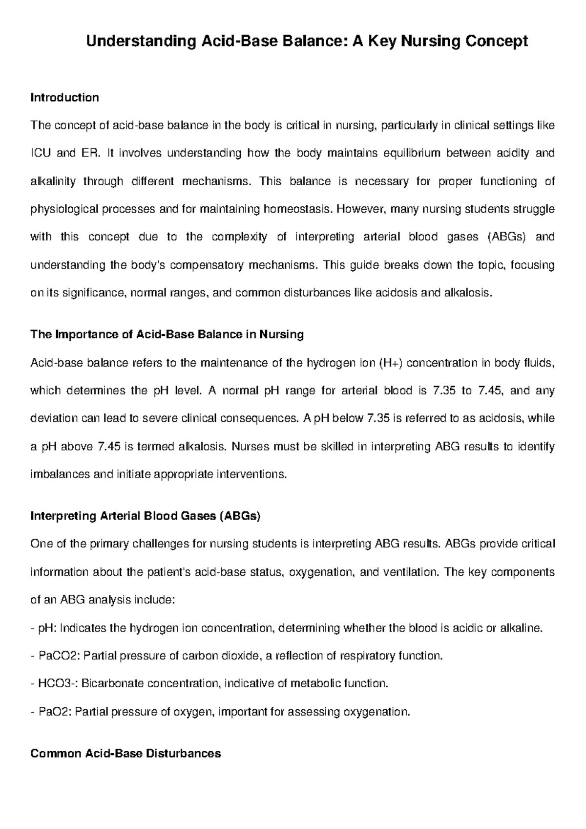 Acid Base Balance Nursing Concept Updated - Understanding Acid-Base ...