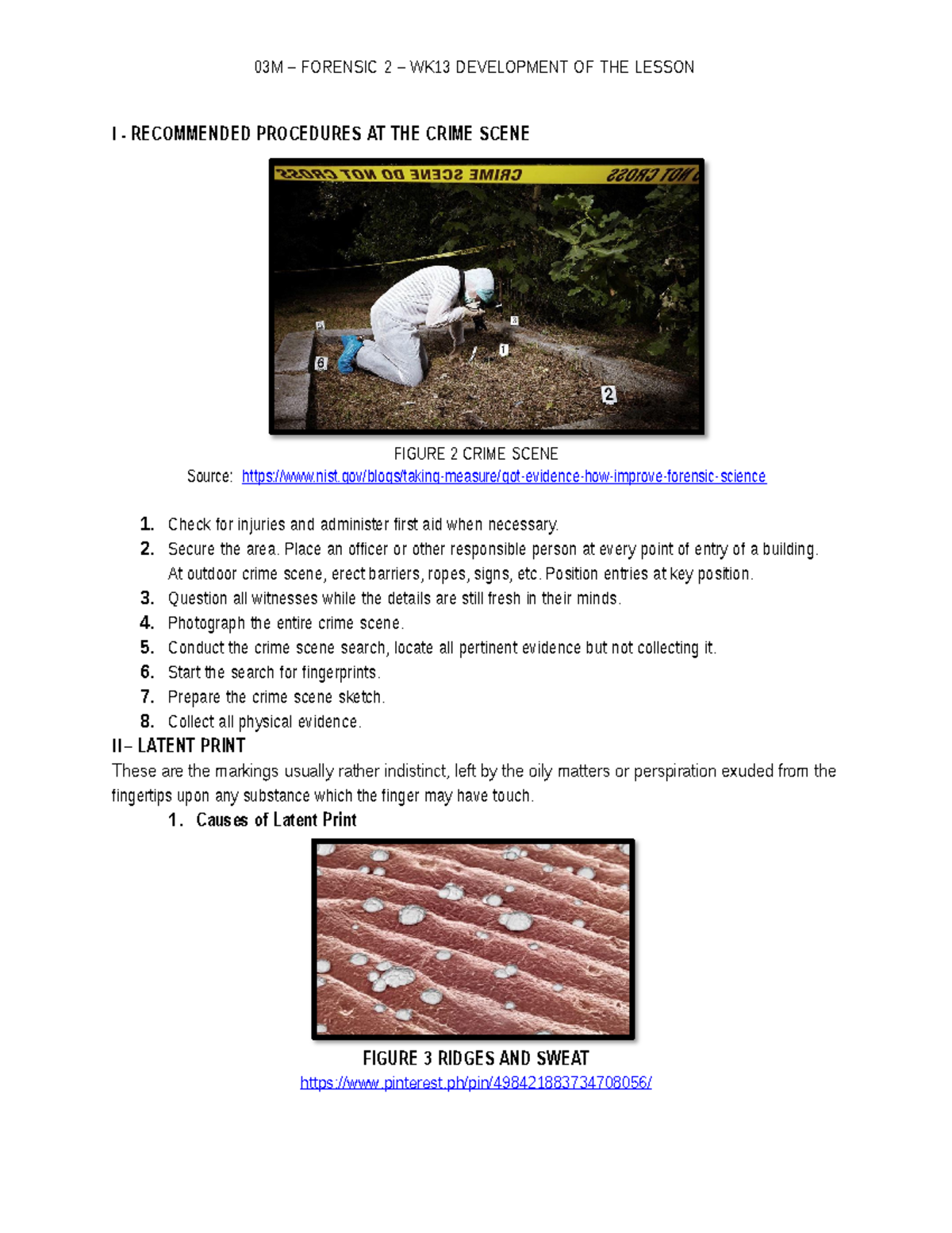 02M Forensic 2 WK13 Development OF THE Lesson - 03M – FORENSIC 2 – WK13 ...