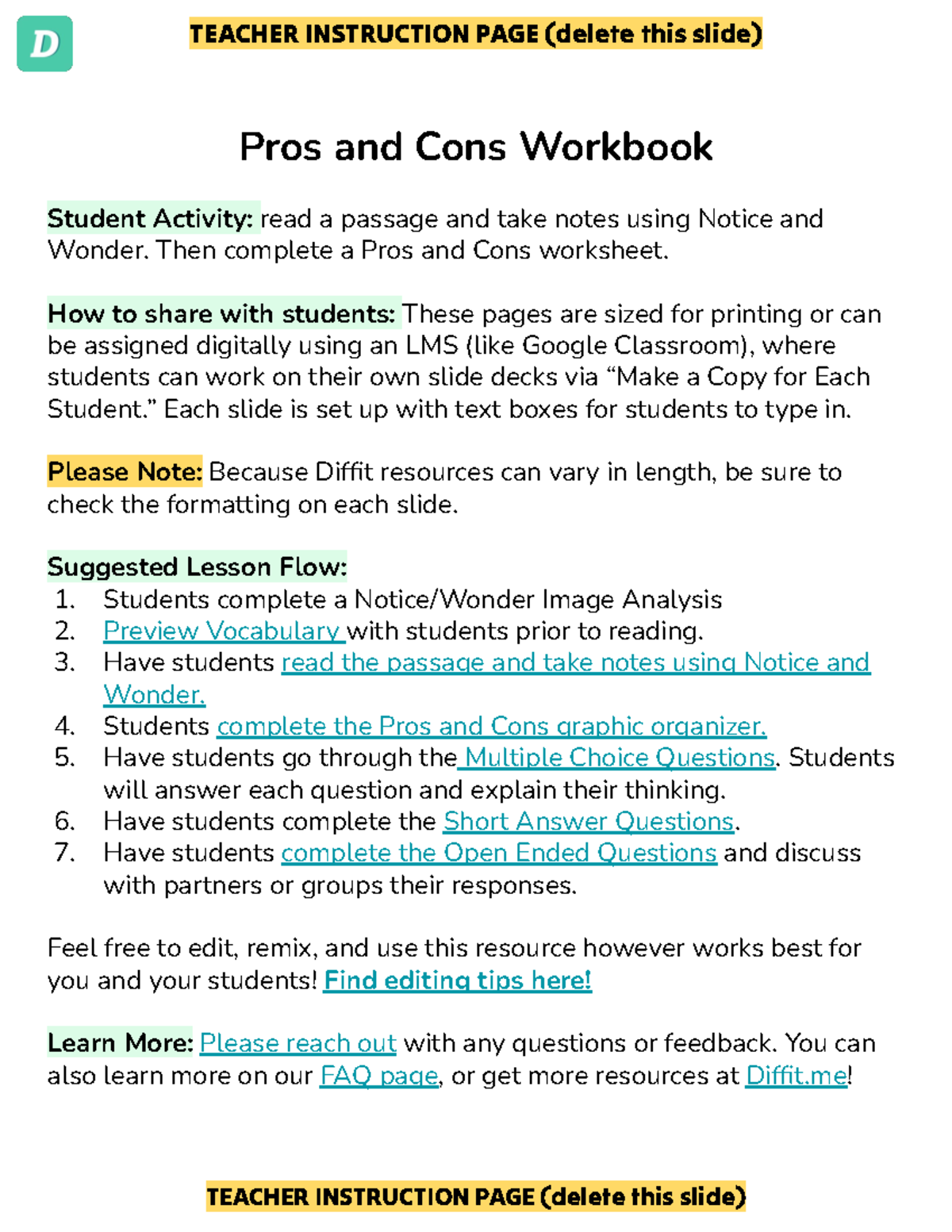 History vs. Napoleon Bonaparte - Pros and Cons Workbook Student ...