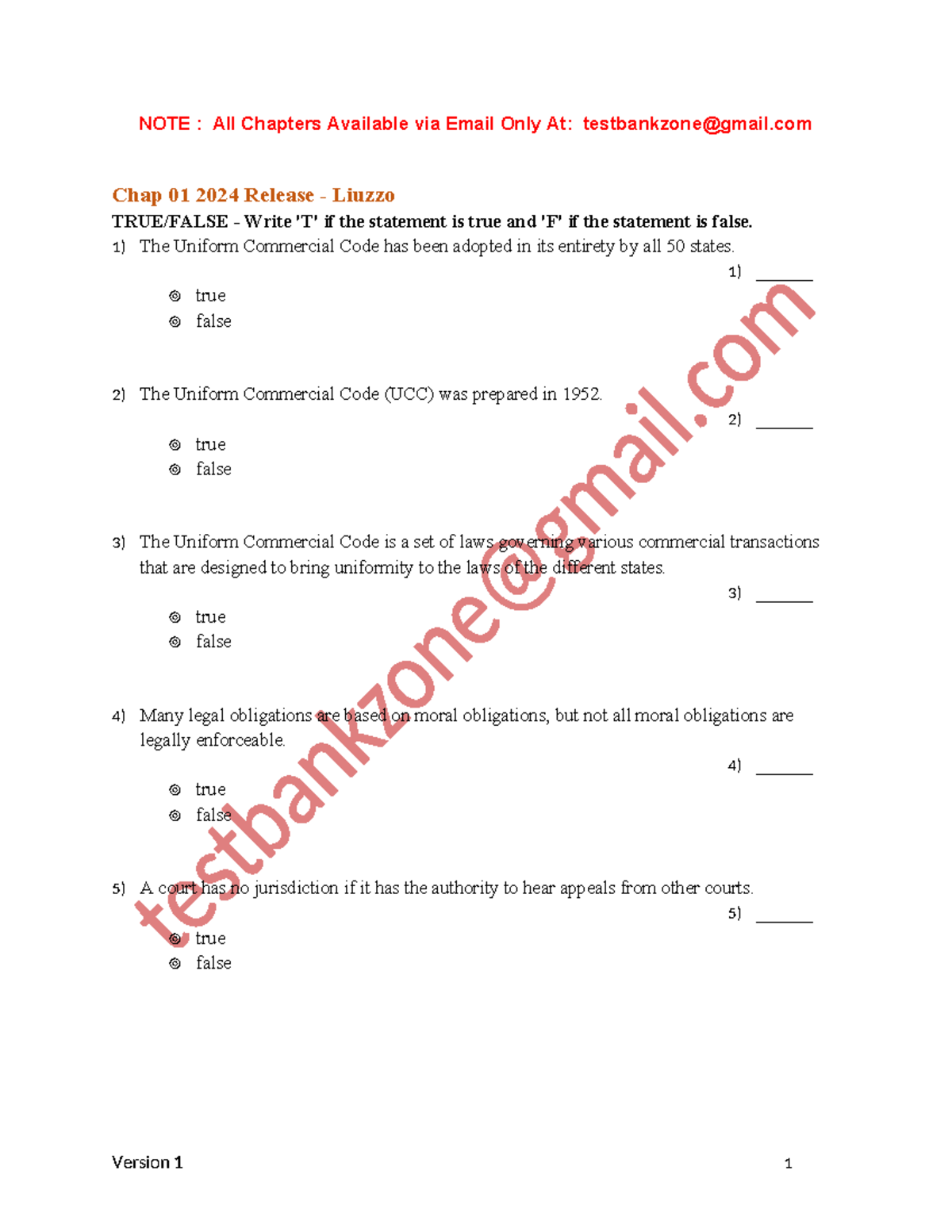 Test Bank and Solutions for Essentials of Business Law, 2024 Release by ...