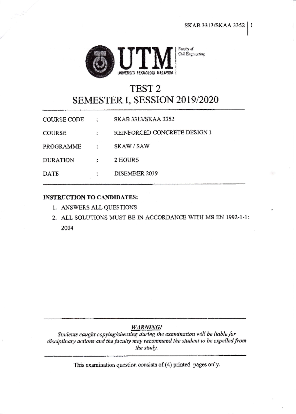 RCD 1 Test 2 2019-2020 - RCD 1 Test 2 2019-2020 - SK-A,B 3313/SKAA 3352 ...