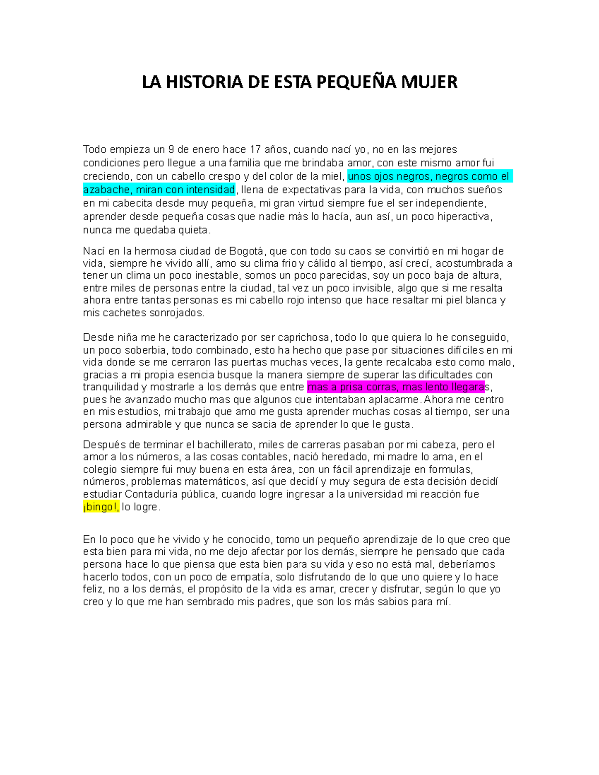 LA Historia DE ESTA Pequeña Mujer - LA HISTORIA DE ESTA PEQUEÑA MUJER Todo empieza un 9 de enero ...