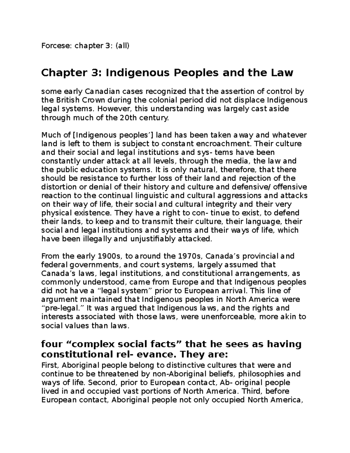 Forcese- chapter 3 - Readings assigned in guidance to module outline ...