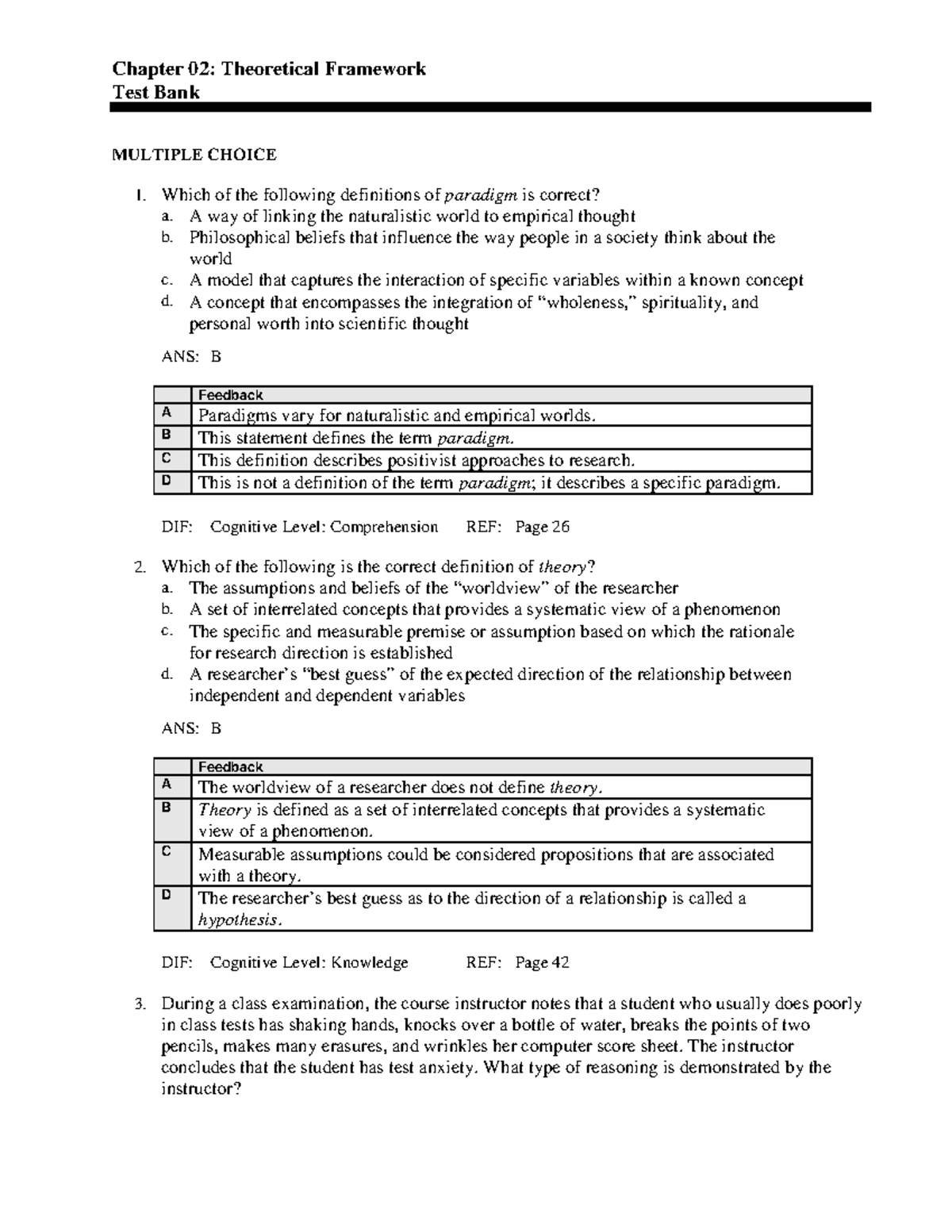 Sample/practice exam 2019, questions and answers - Chapter 02 ...