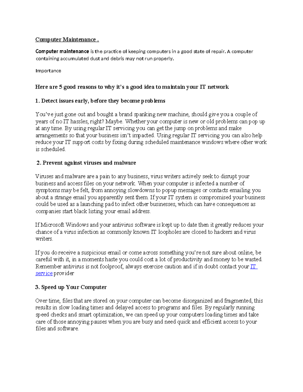 Introdcution to Computer Maintenance - Computer Maintenance. Computer ...