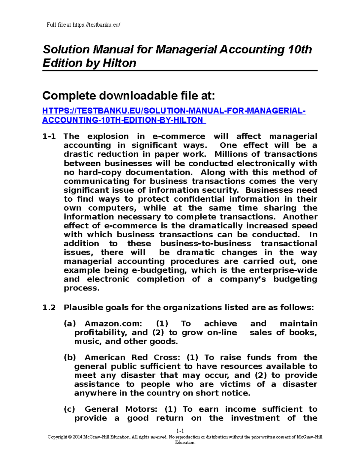 Solution Manual for Managerial Accountin - Full file at testbanku ...