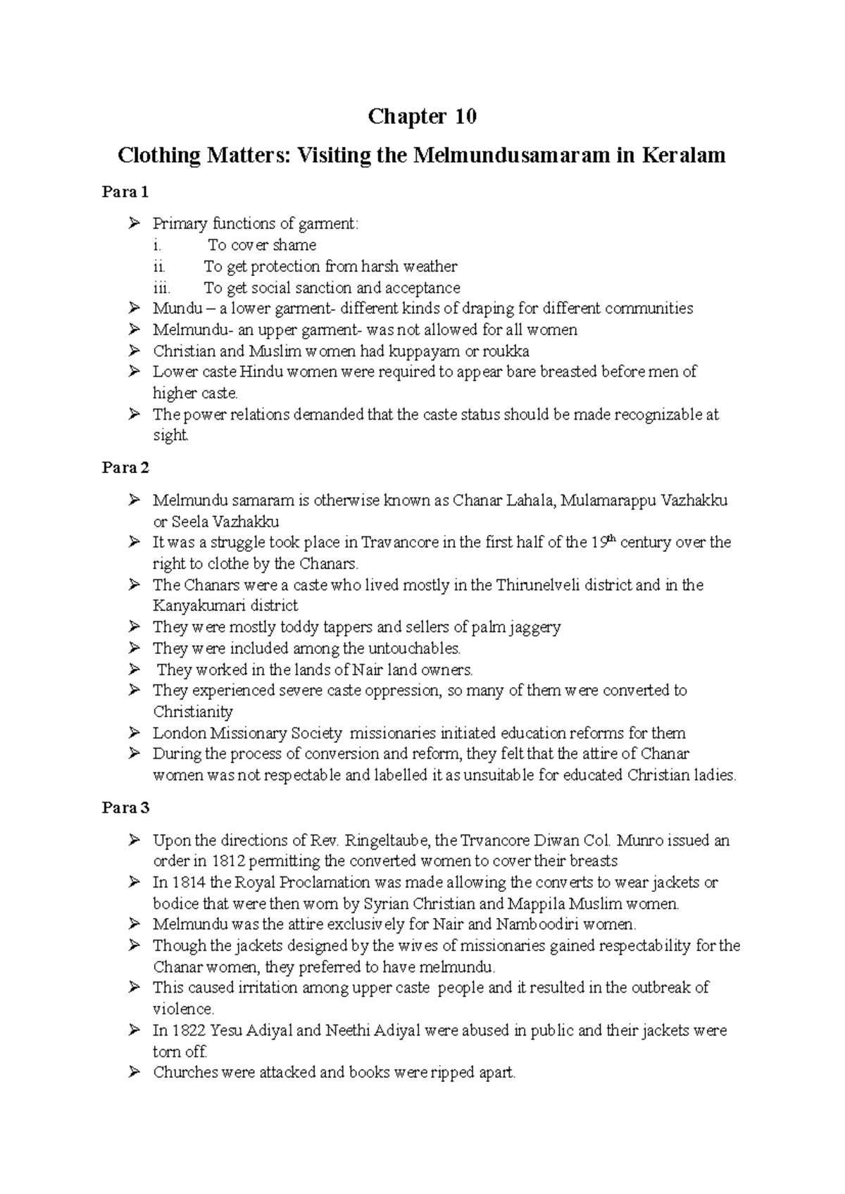 Clothing Matters - SHORT NOTE CONTAINING MAIN CORE OF THE RESPECTIVE ...