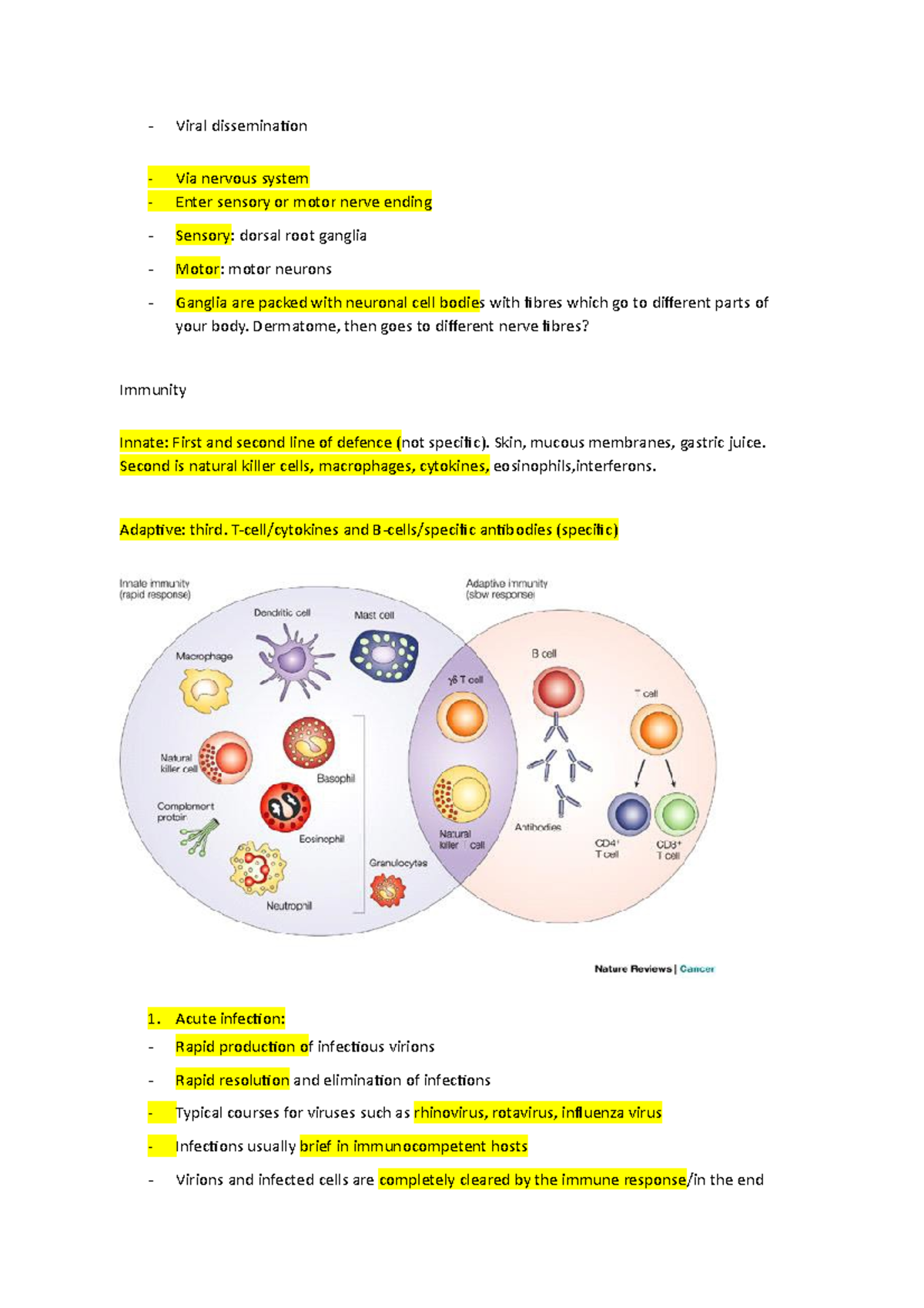 Week 1-2 - Lecture notes 1-2 - Viral dissemination Via nervous system ...