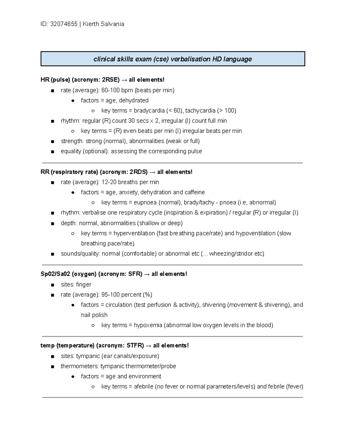Cse - CSE - ID: 32074655 | Kierth Salvania clinical skills exam (cse ...
