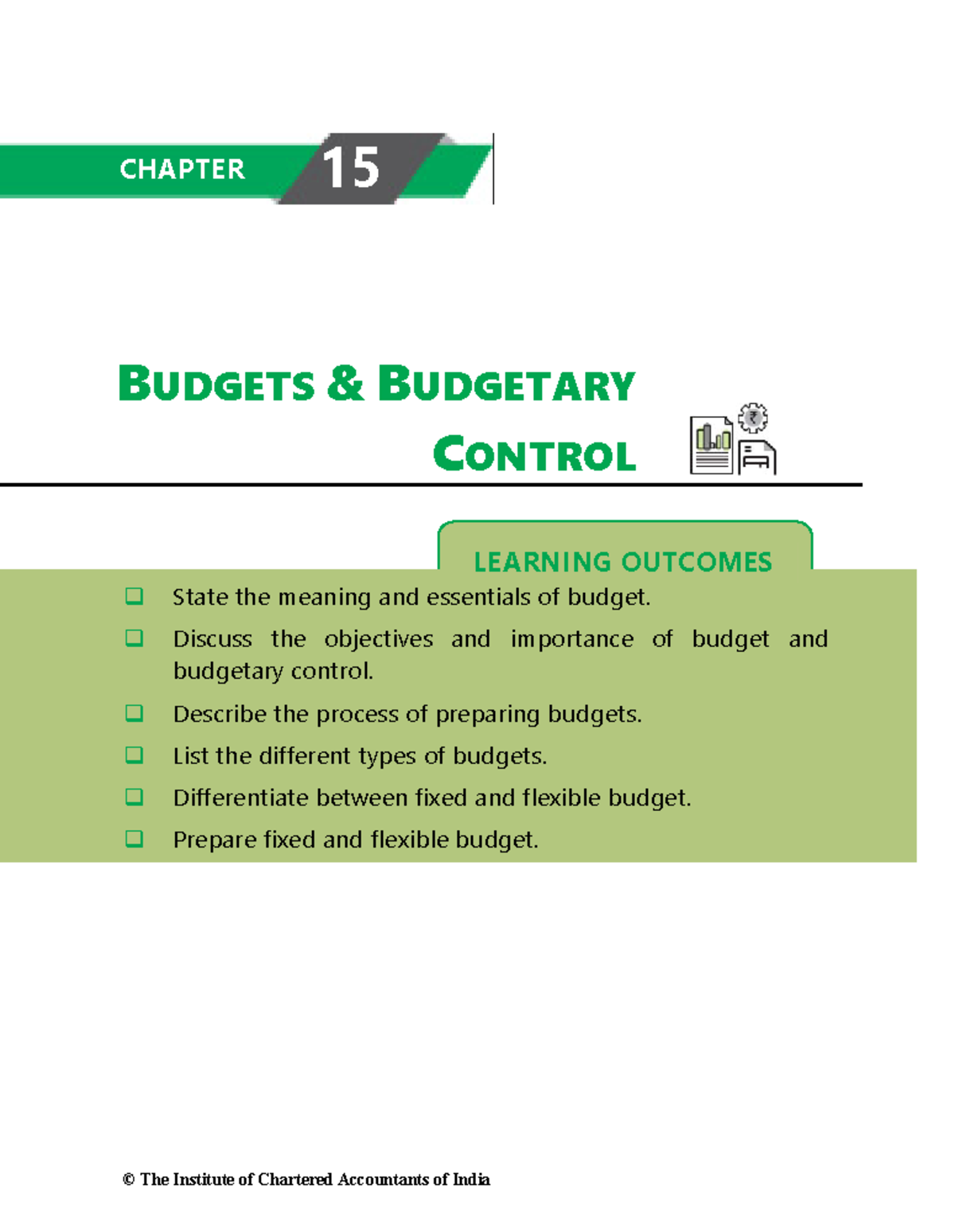 Budget and Budgetary Control - LEARNING OUTCOMES BUDGETS & BUDGETARY ...