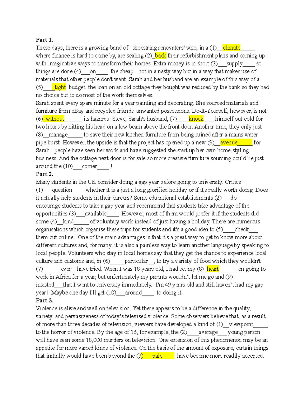 BT Reading ĐIIỀN TỪ VÀO Ô TRỐNG - Part 1. These days, there is a ...