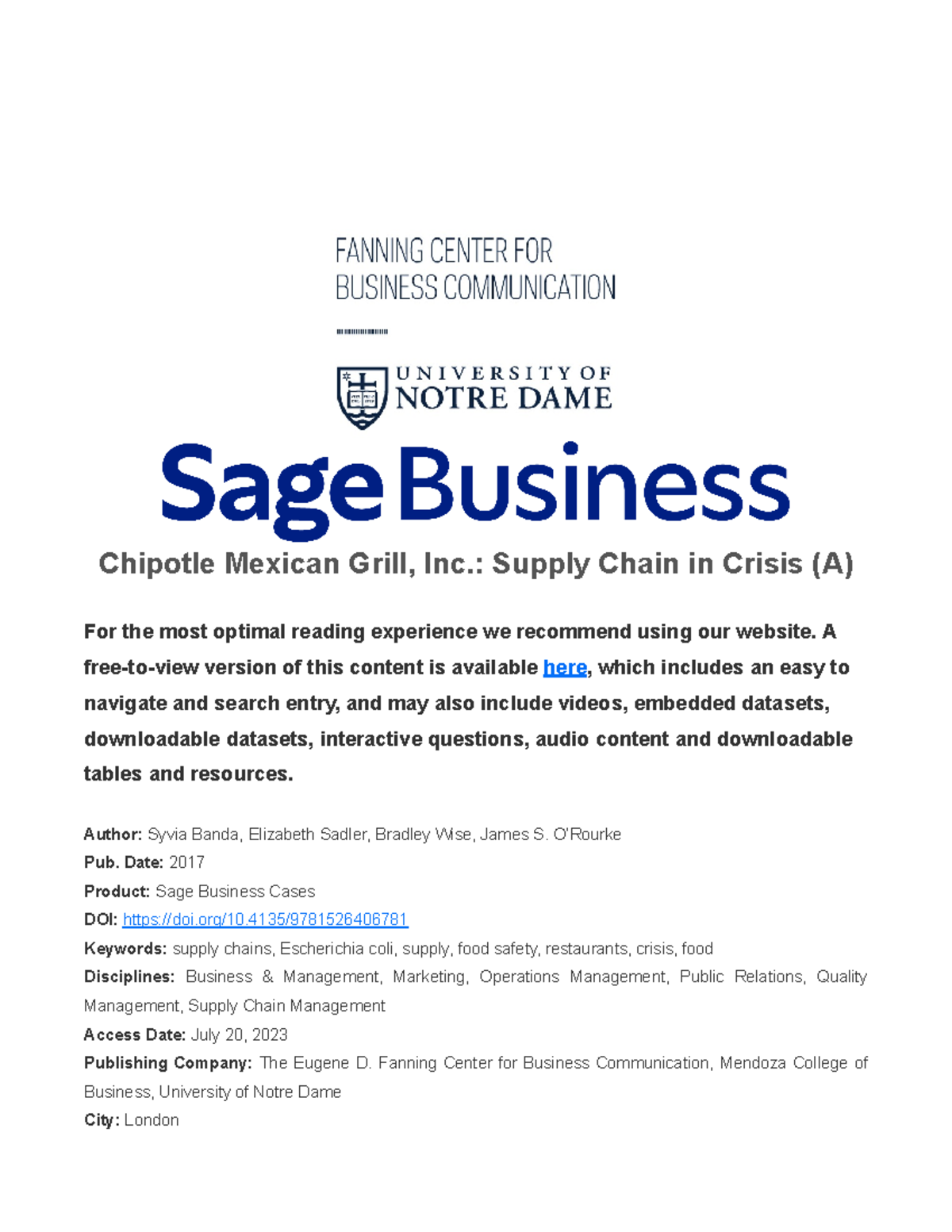 Chipotle mexican grill inc supply chain in crisis a - Chipotle Mexican ...