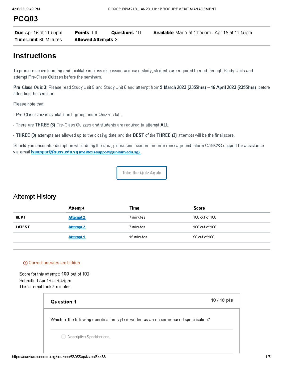 Pcq03 Bpm213 Jan23 L01 Procurement Management Retry 1 Pcq Due Apr 16 At 1155pm Points 100 