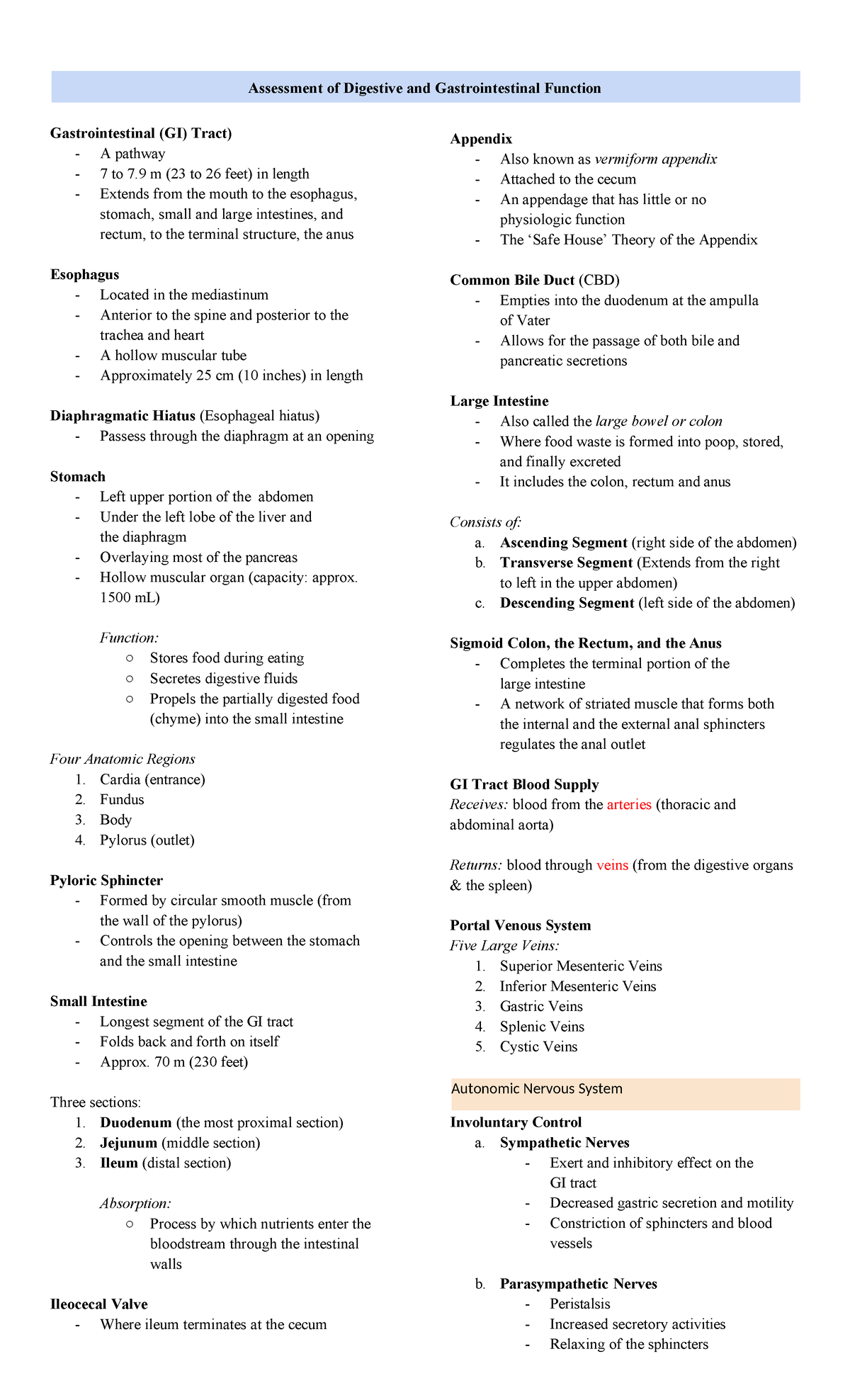 Chapter 38 Assessment of Digestive and Gastrointestinal Function ...