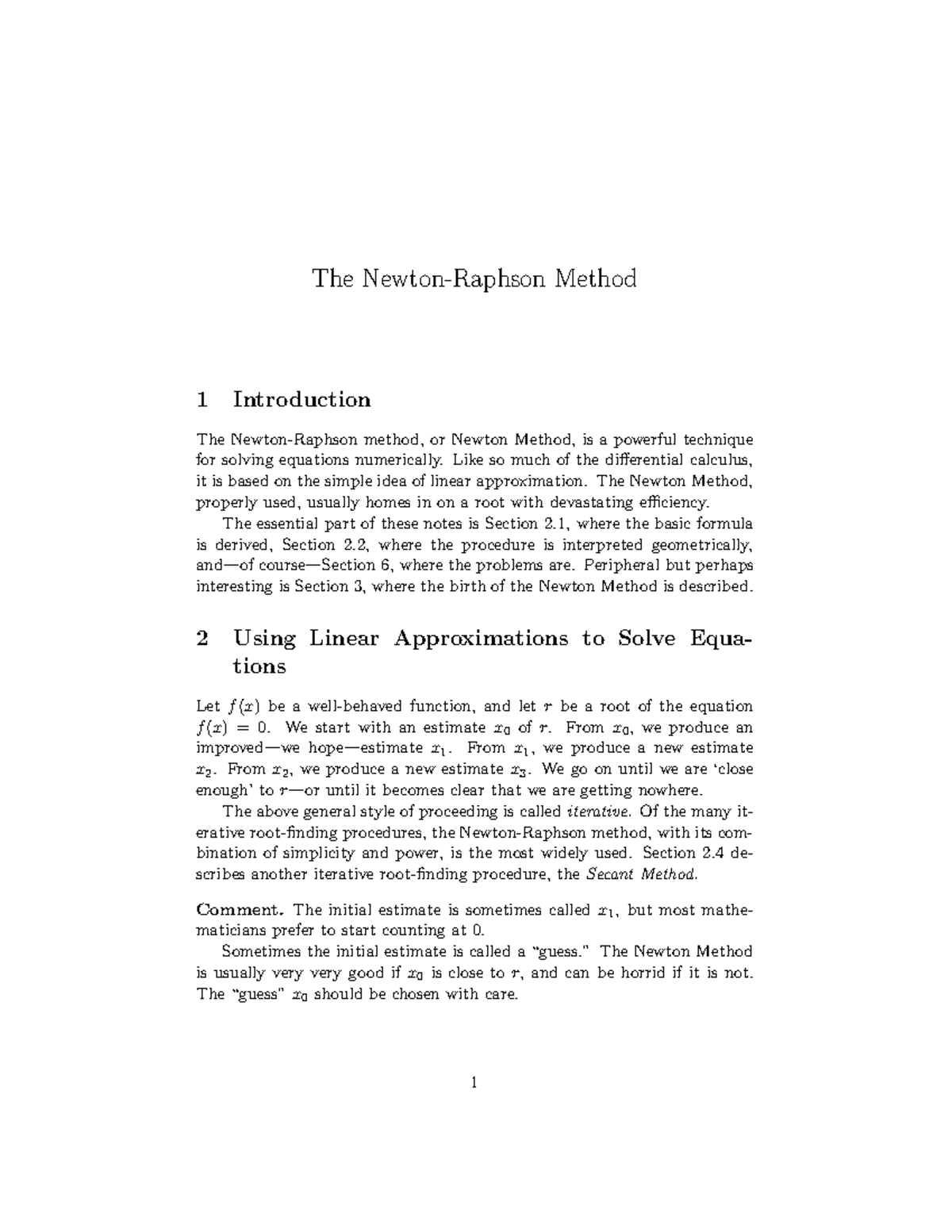 Newtonmethod - Newton method - The Newton-Raphson Method 1 Introduction ...