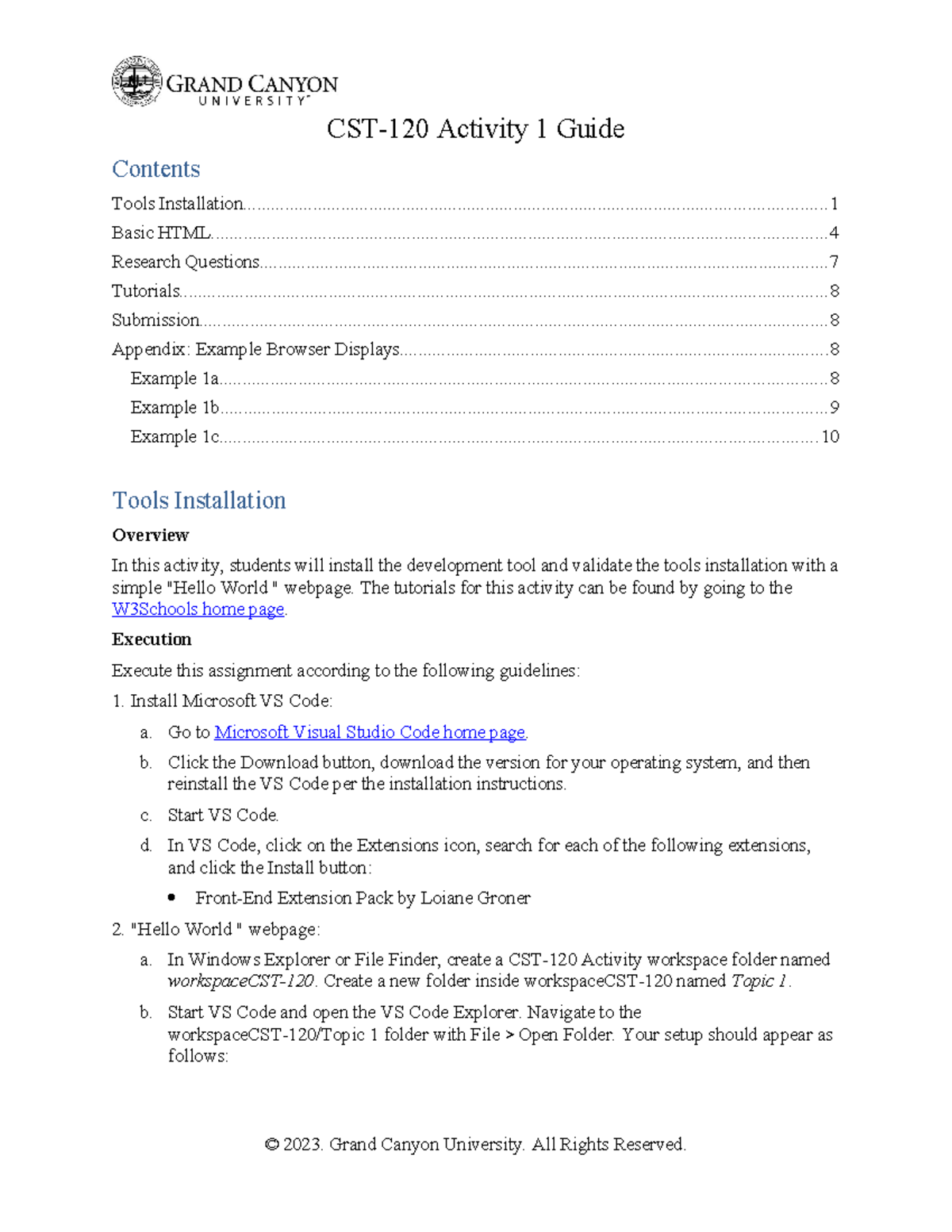 CST 120 RS Activity 1Guide - CST-120 Activity 1 Guide Contents Tools ...
