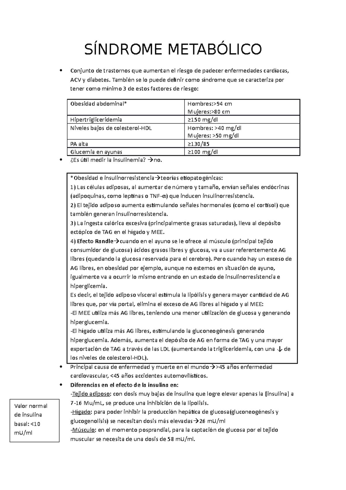 Sindrome metabolico - SÍNDROME METABÓLICO Conjunto de trastornos que ...