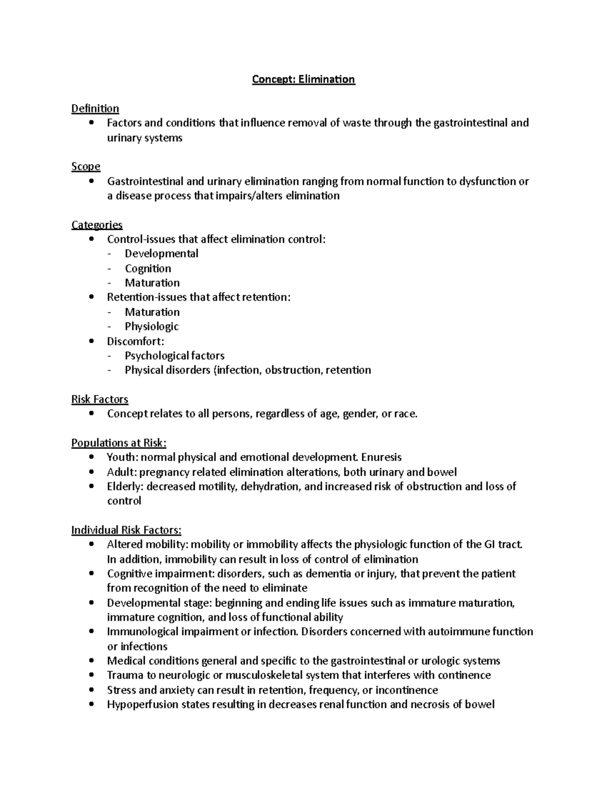 Concept Elimination - Concept: Elimination Definition Factors and ...