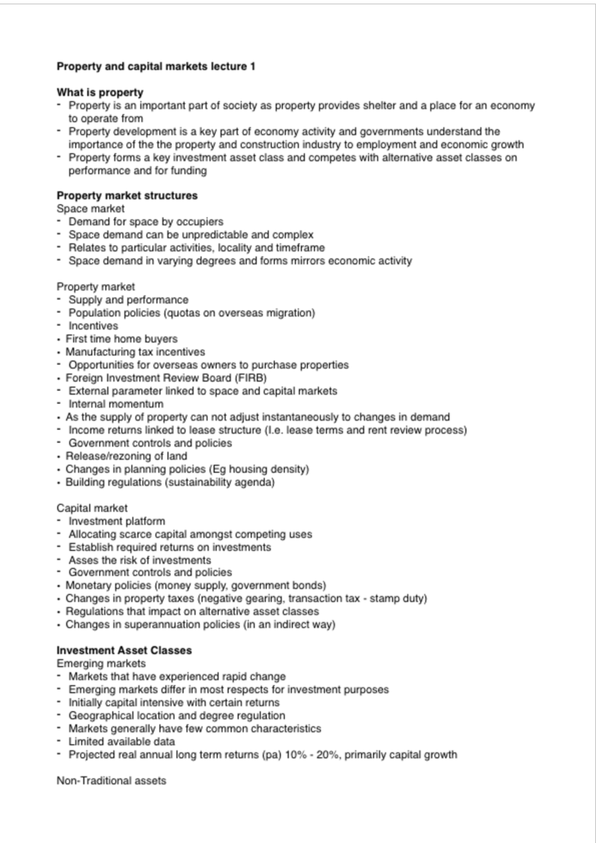 Summary - Complete - Notes From Each Lecture Summarised - BUIL1273 ...