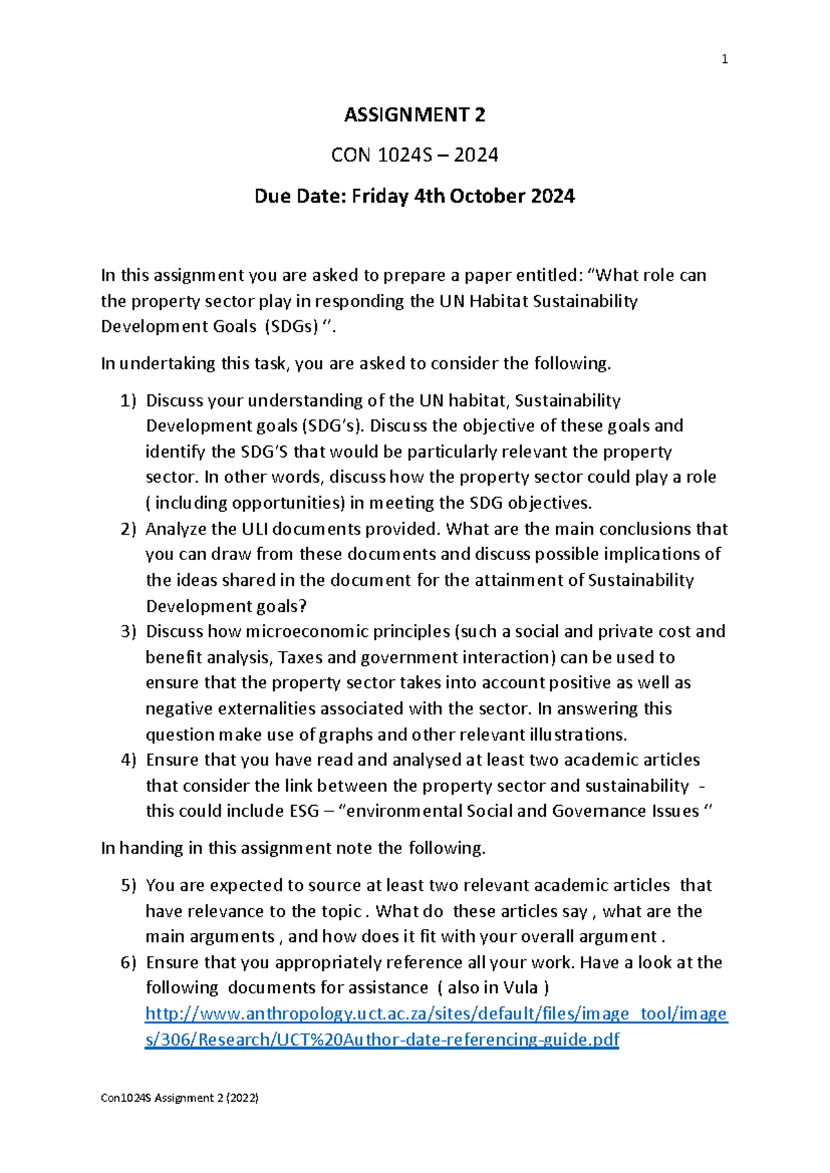 Assignment 2 CON 1024S- 2024 -PDF - 1 Con1024S Assignment 2 (2022 ...