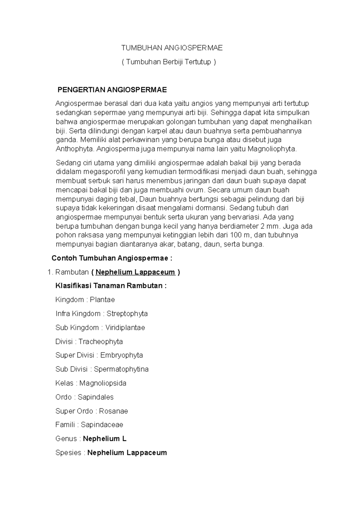 Tumbuhan Angiospermae - TUMBUHAN ANGIOSPERMAE ( Tumbuhan Berbiji ...
