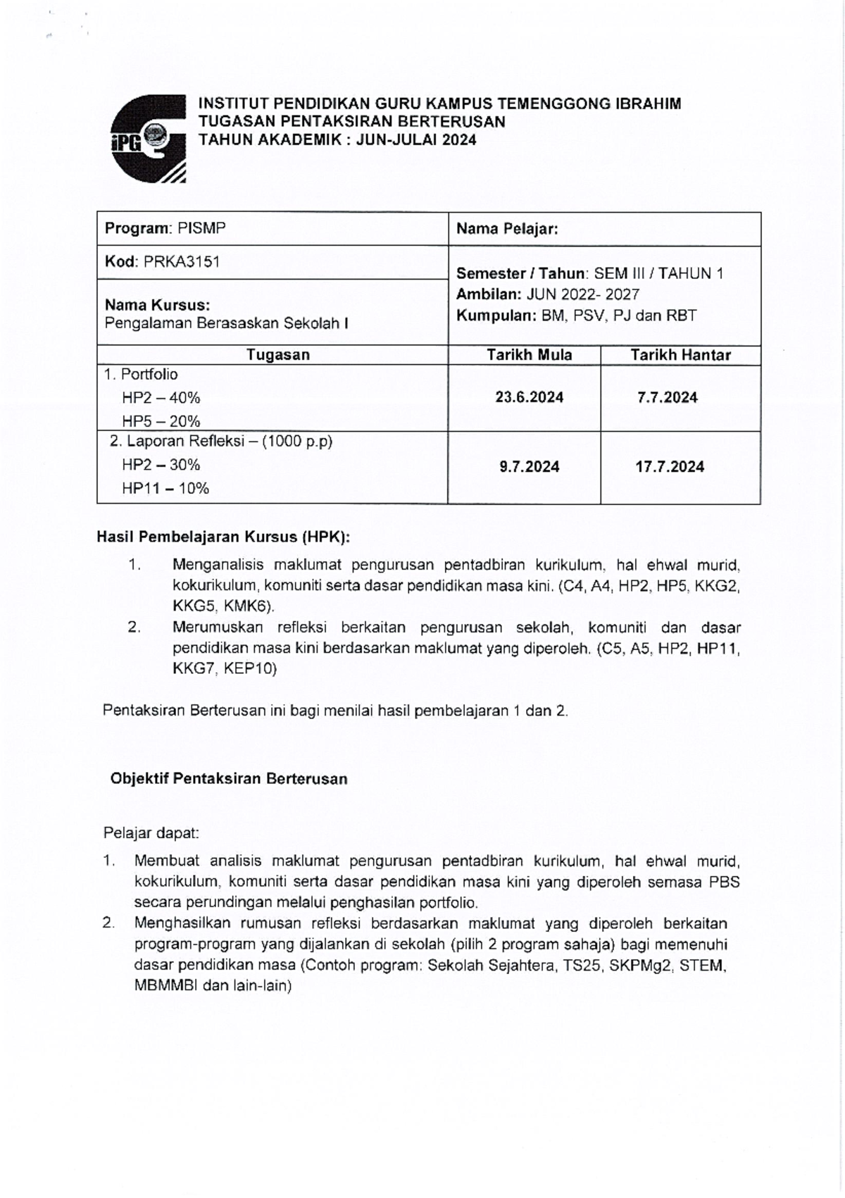 2. Tugasan - pbs - INSTITUT PENDIDIKAN GURU KAMPUS TEMENGGONG IBRAHIM ...